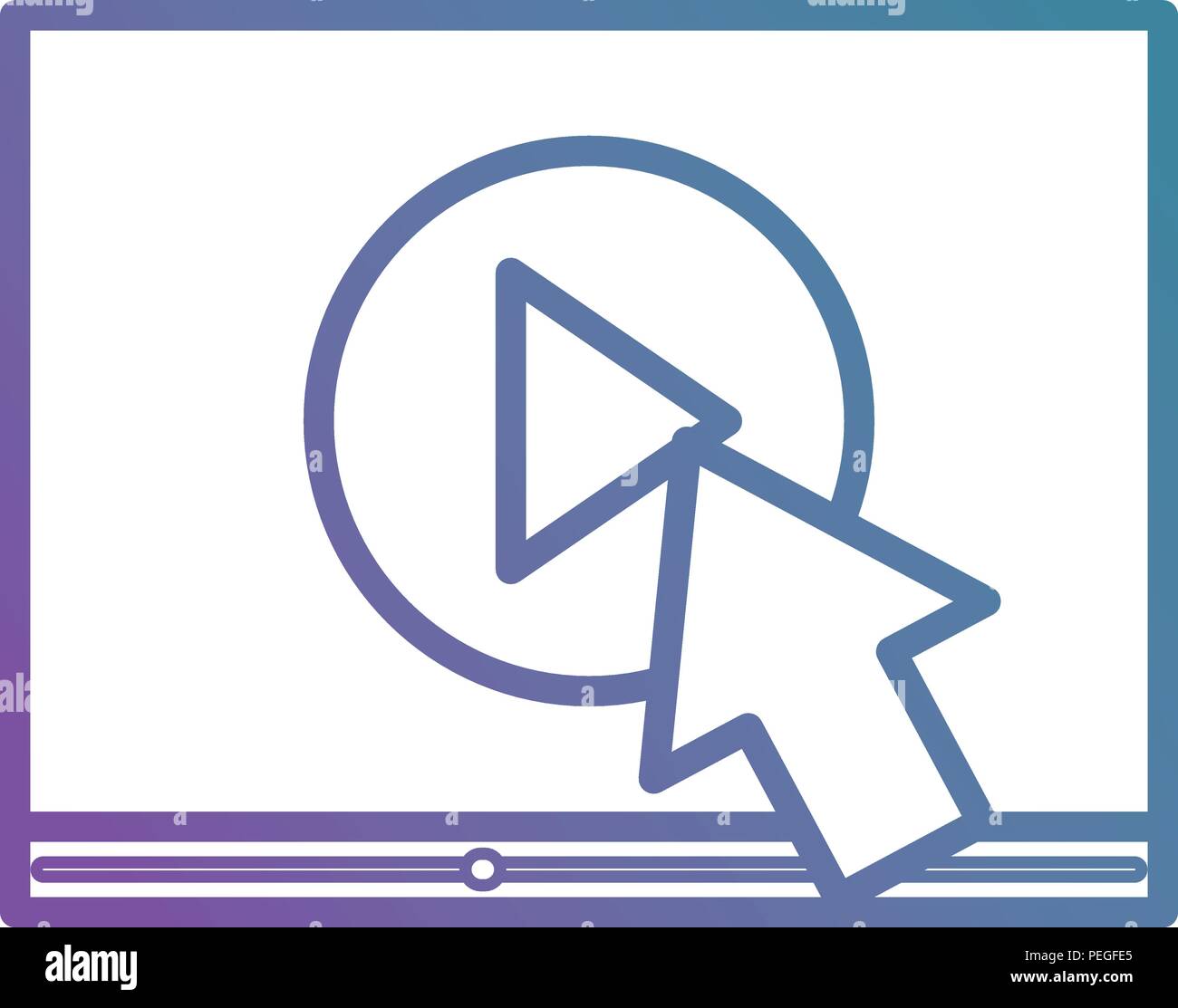 media player interface with cursor vector illustration design Stock ...