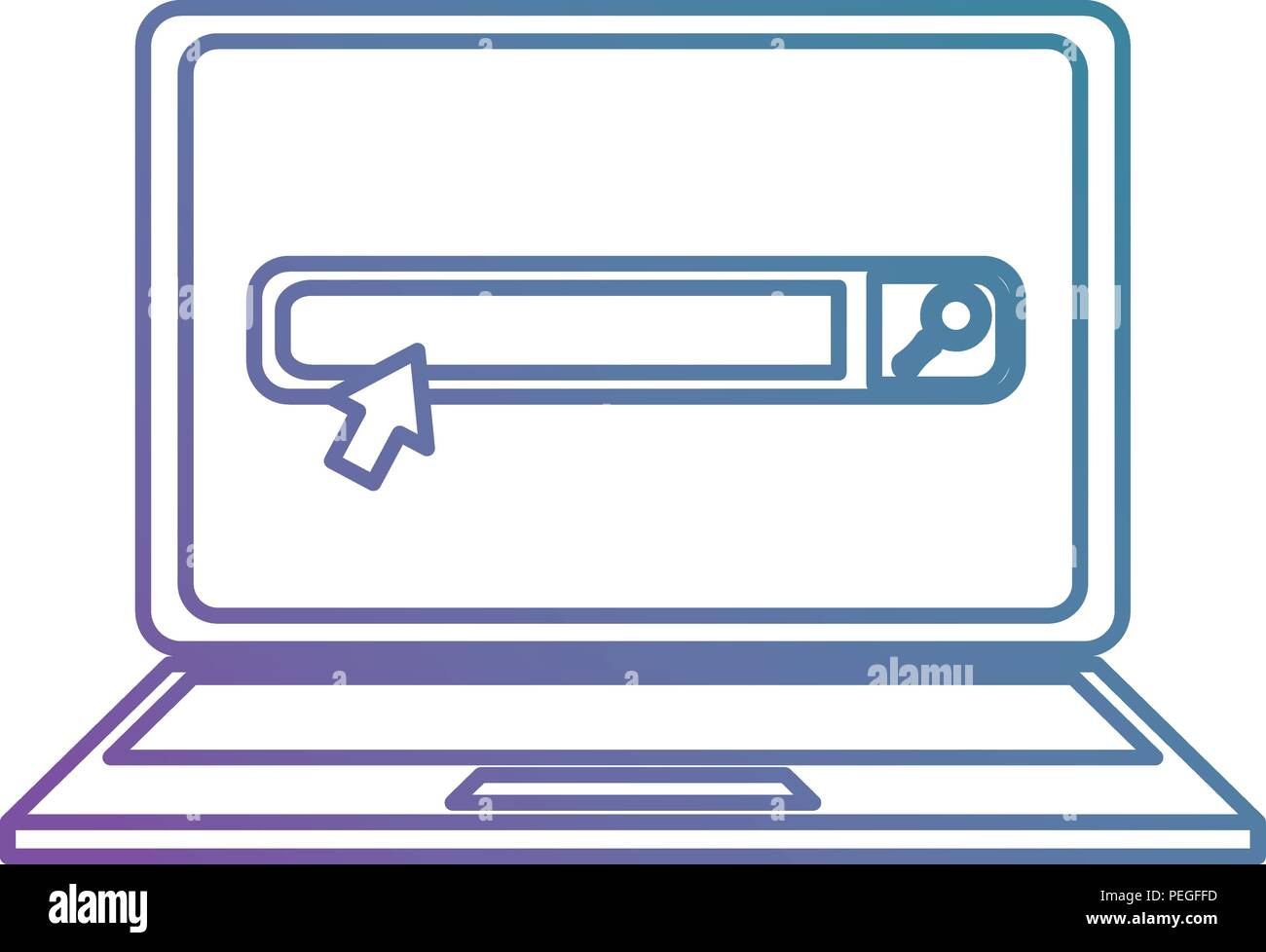 computer laptop with search bar vector illustration design Stock Vector ...