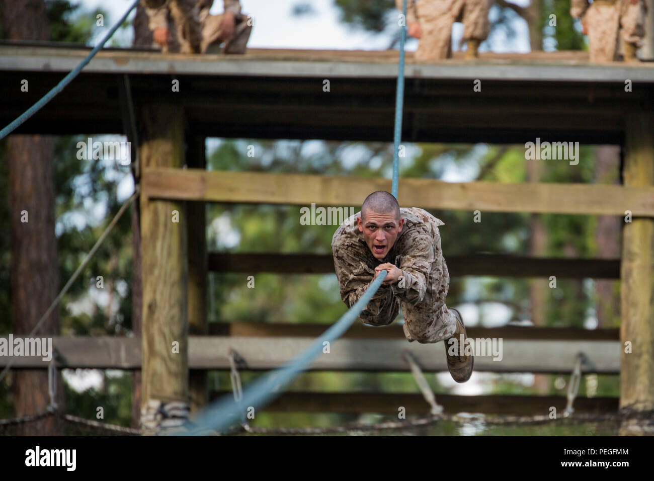 A recruit from Platoon 2081, Golf Company, 2nd Recruit Training ...