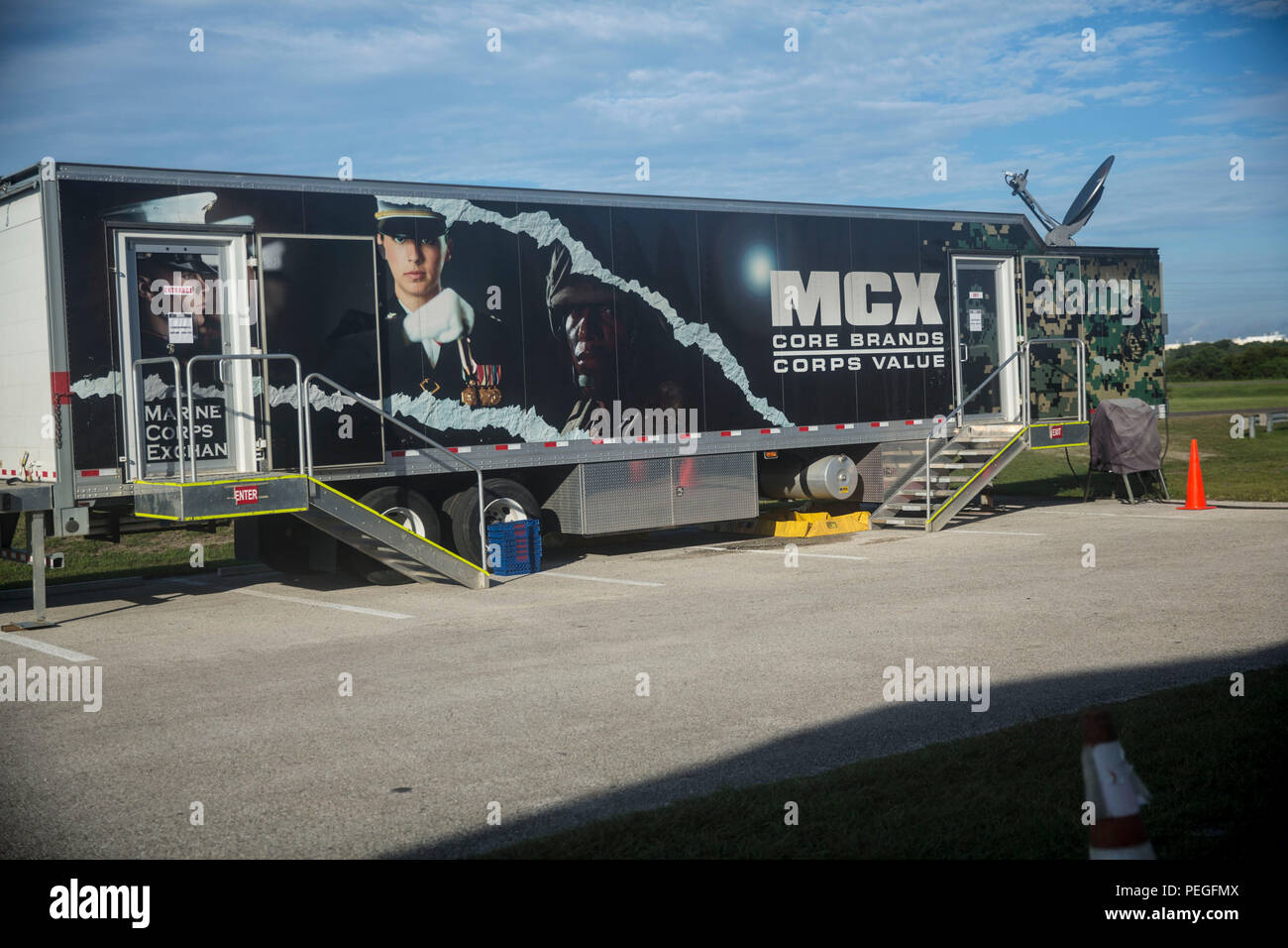 A Mobile Tactical Field Exchange was erected aboard Marine Corps ...