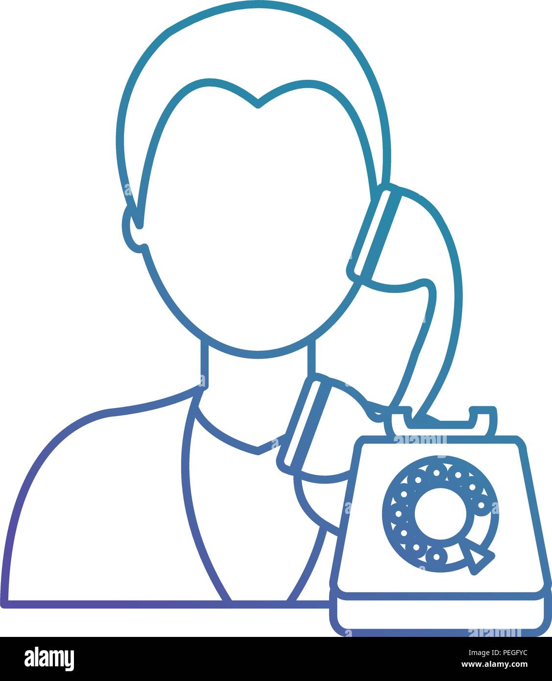 call center agent with telephone vector illustration design Stock ...