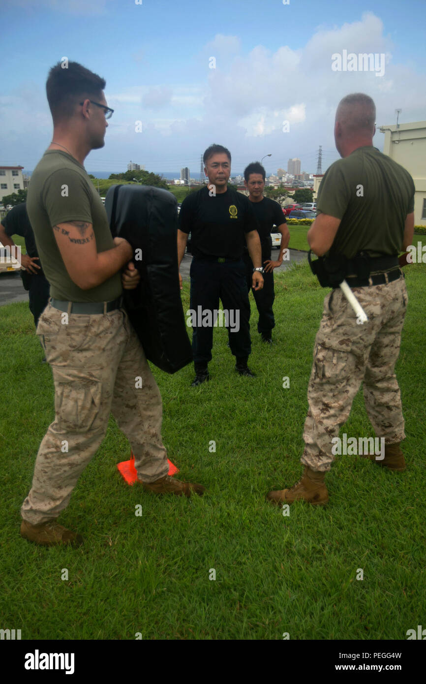 Staff Sgt. Paul J. Delekto demonstrates defensive strikes during ...