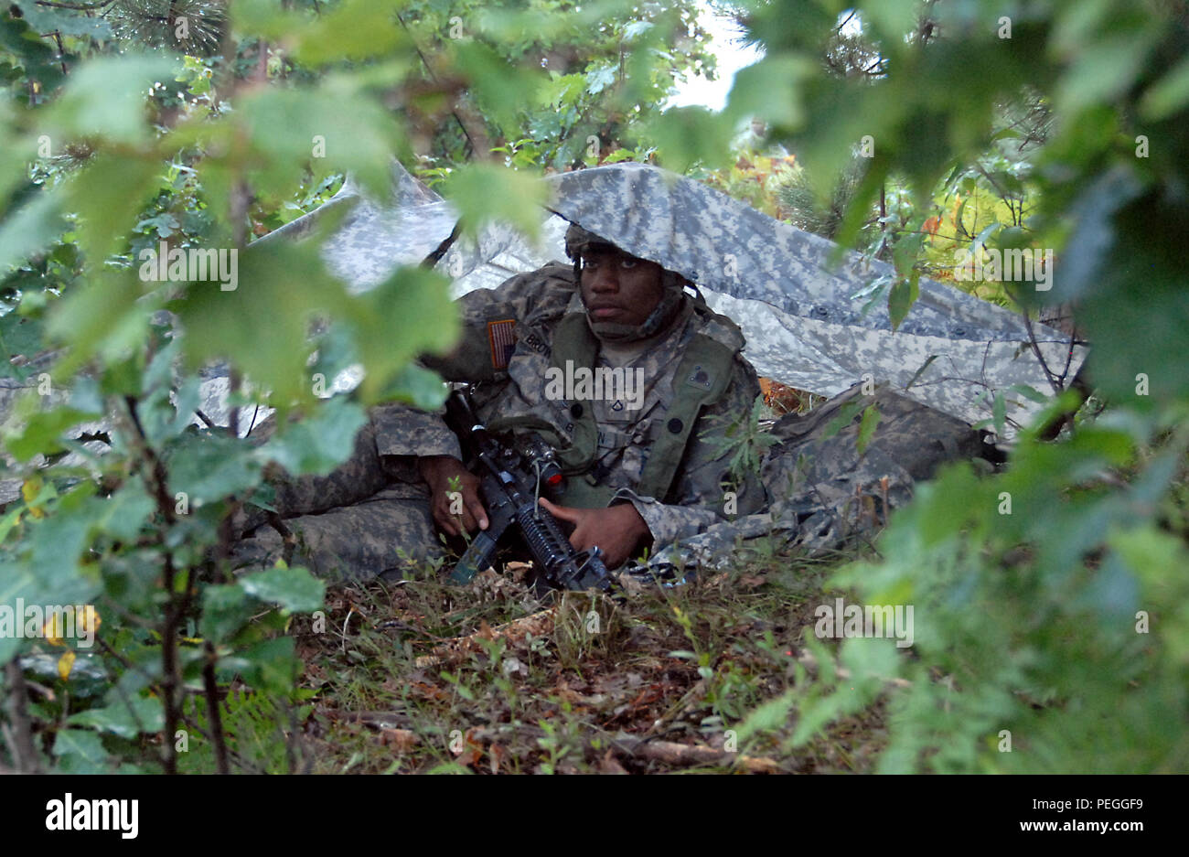 Michigan National Guard infantry Pvt. David Brown from the Detroit ...