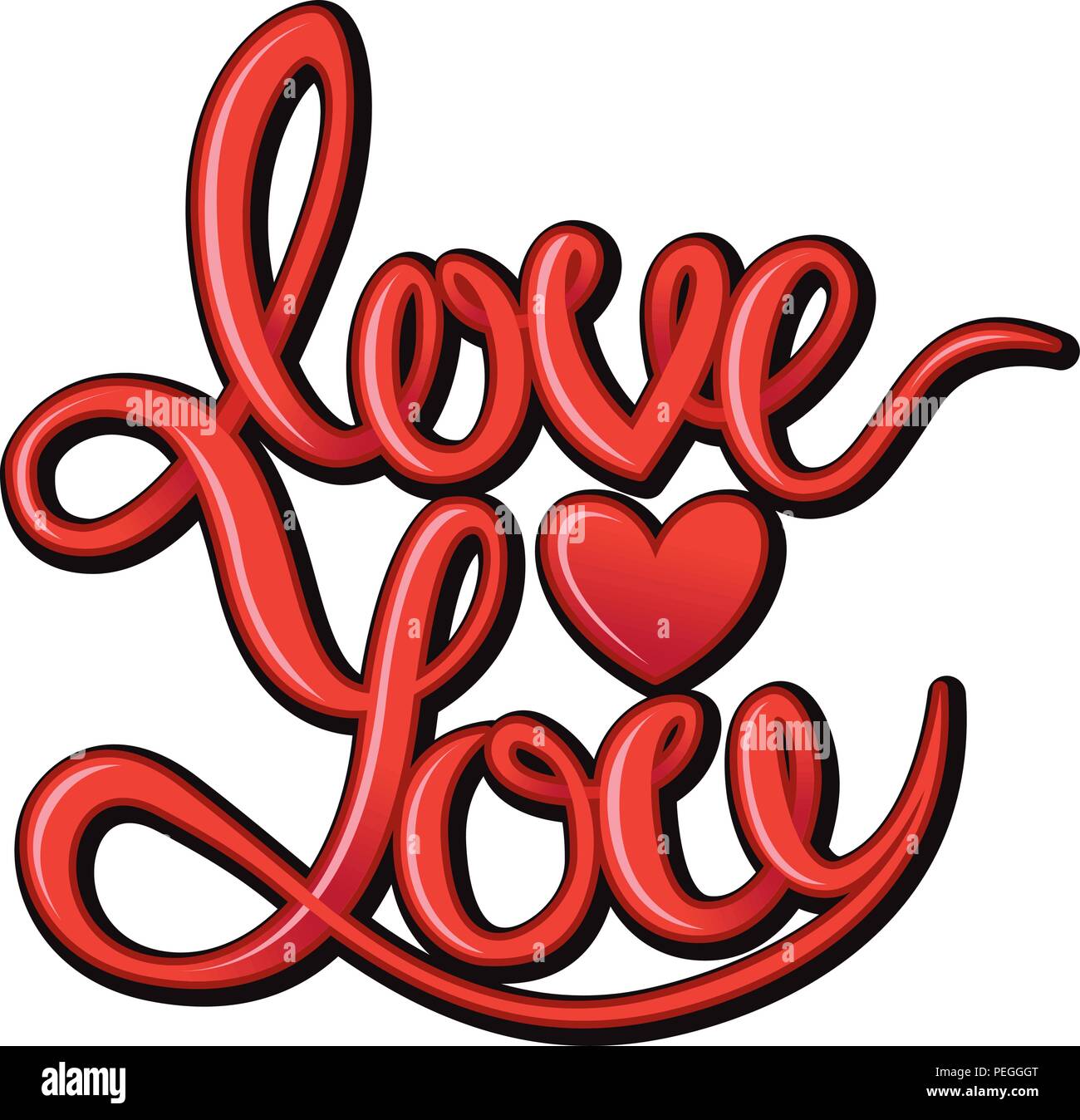Handwritten love poster Stock Vector Images - Alamy