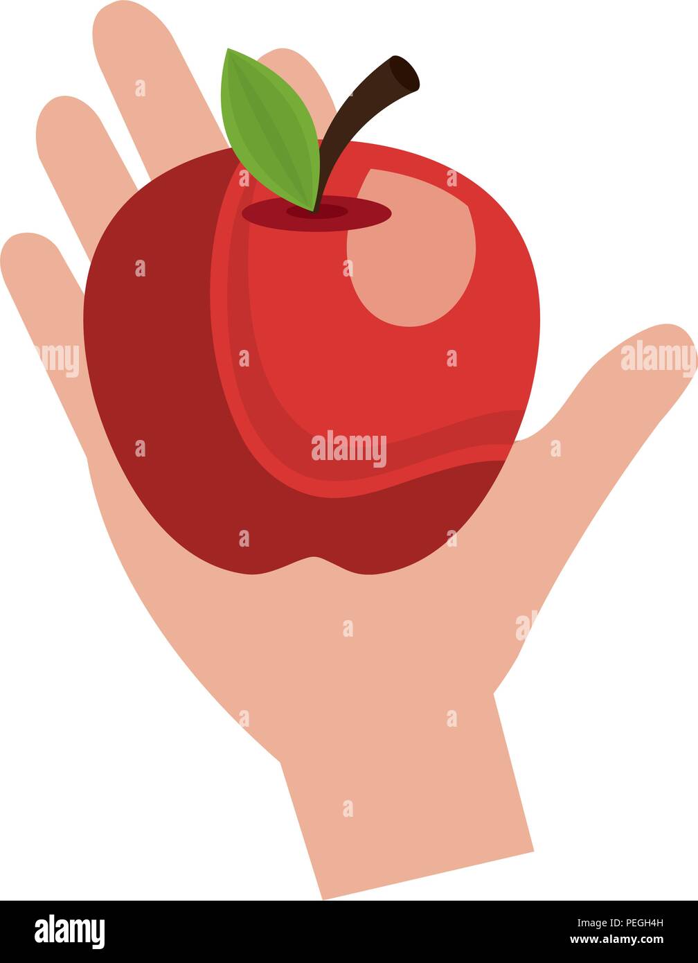 hand with fresh apple Stock Vector Image & Art - Alamy