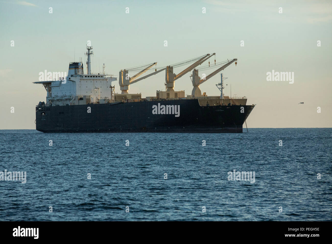 The USNS 1st Lt. Jack Lummus awaits offload during an in-stream Marine ...
