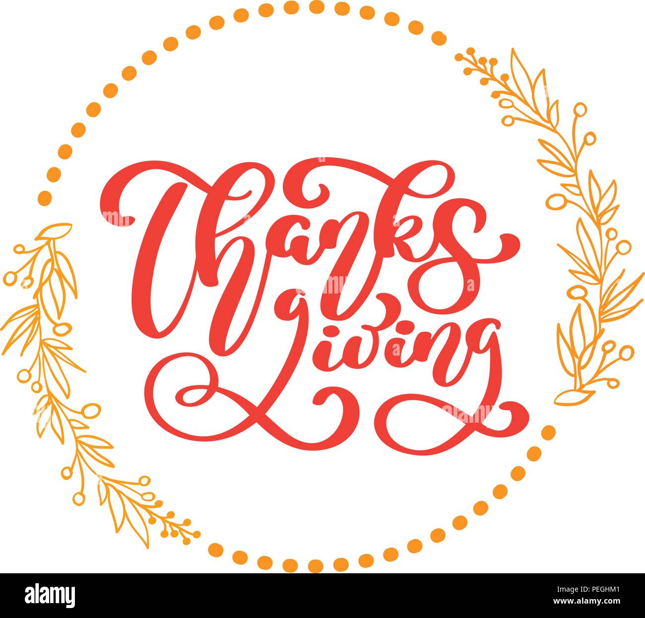 Happy Thanksgiving Calligraphy Text, vector Illustrated Typography ...