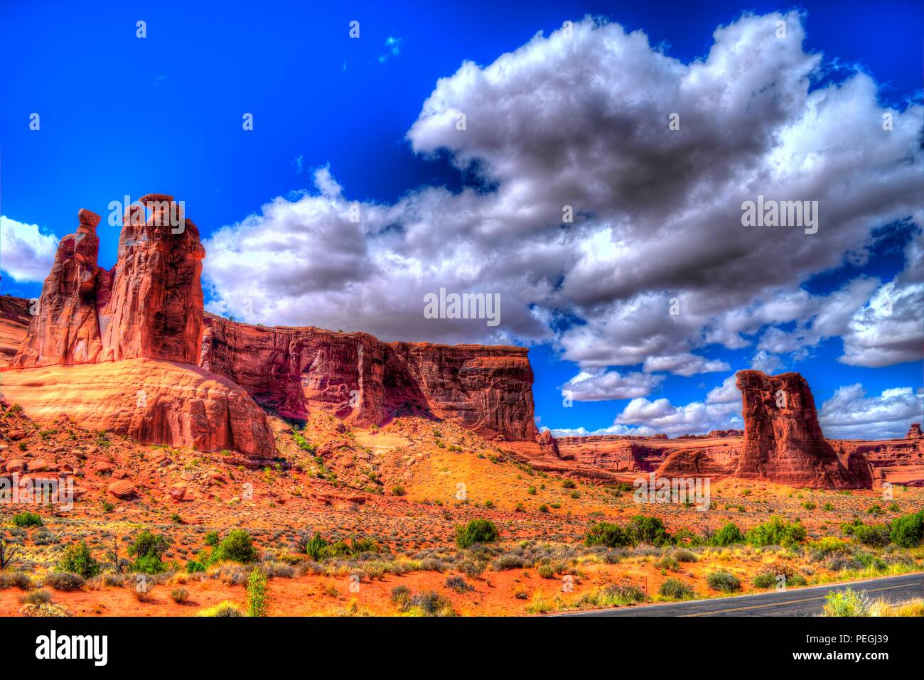 Arches National Park, Utah in Fall. Beautiful sky with beautiful arches ...