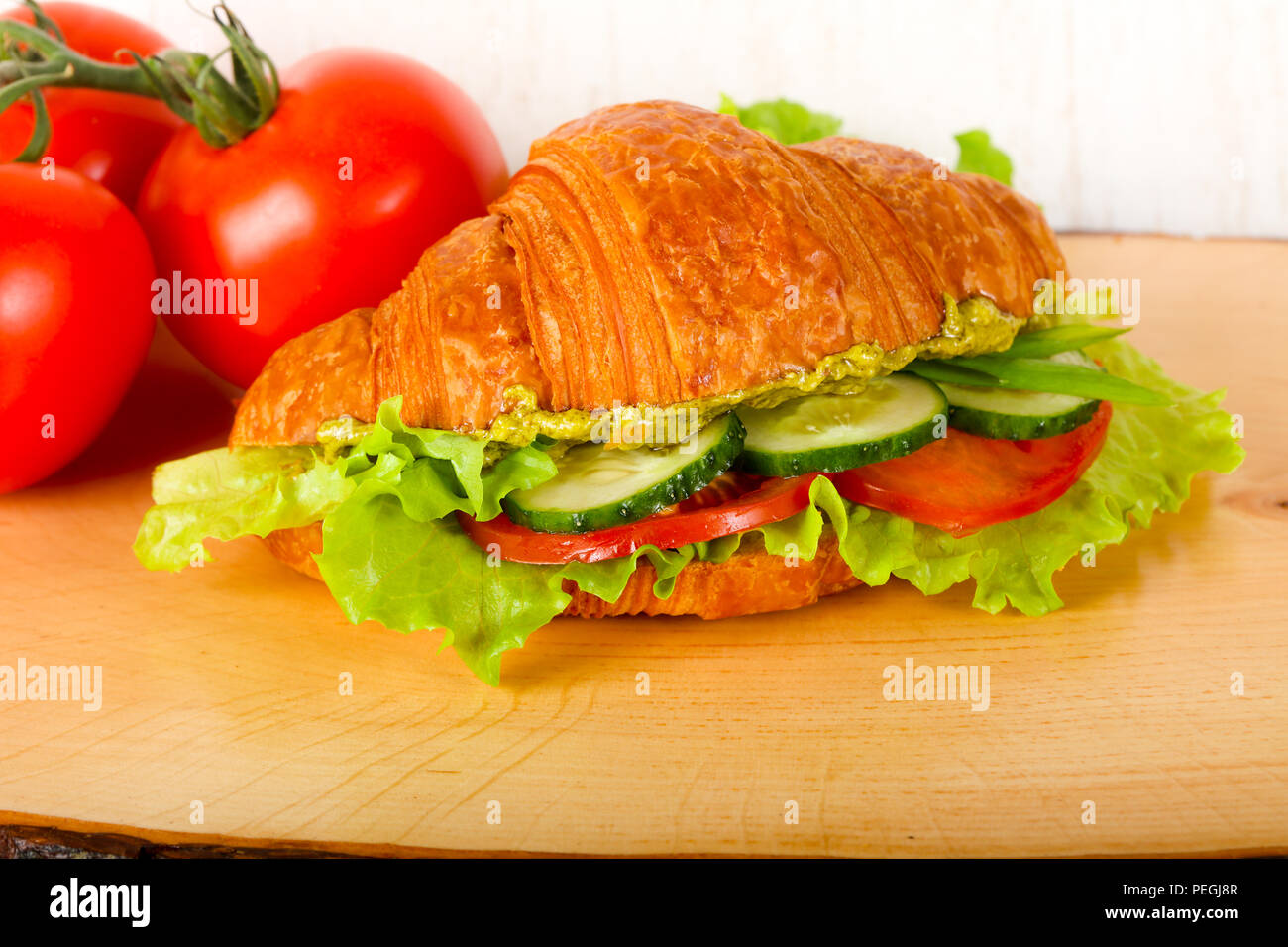 Vegan croissant with vegetables Stock Photo - Alamy