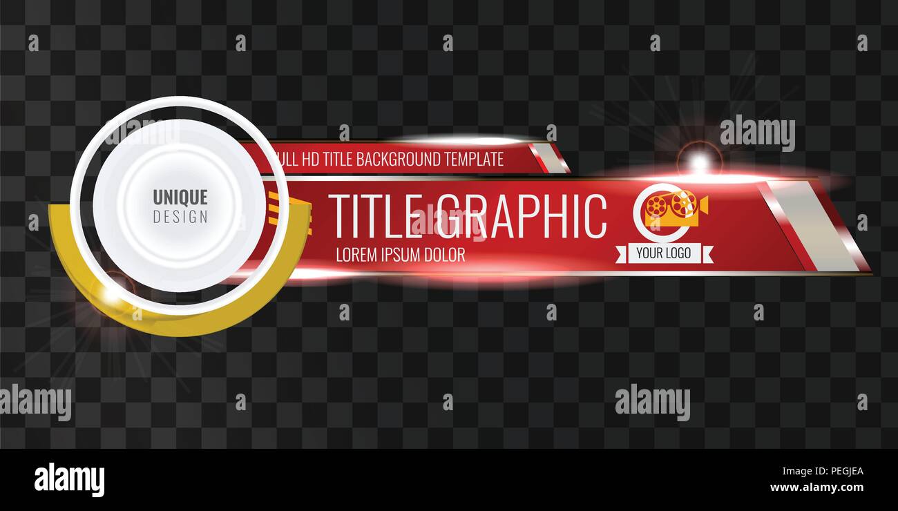 Video headline title or lower third template with flow and bokeh lights ...