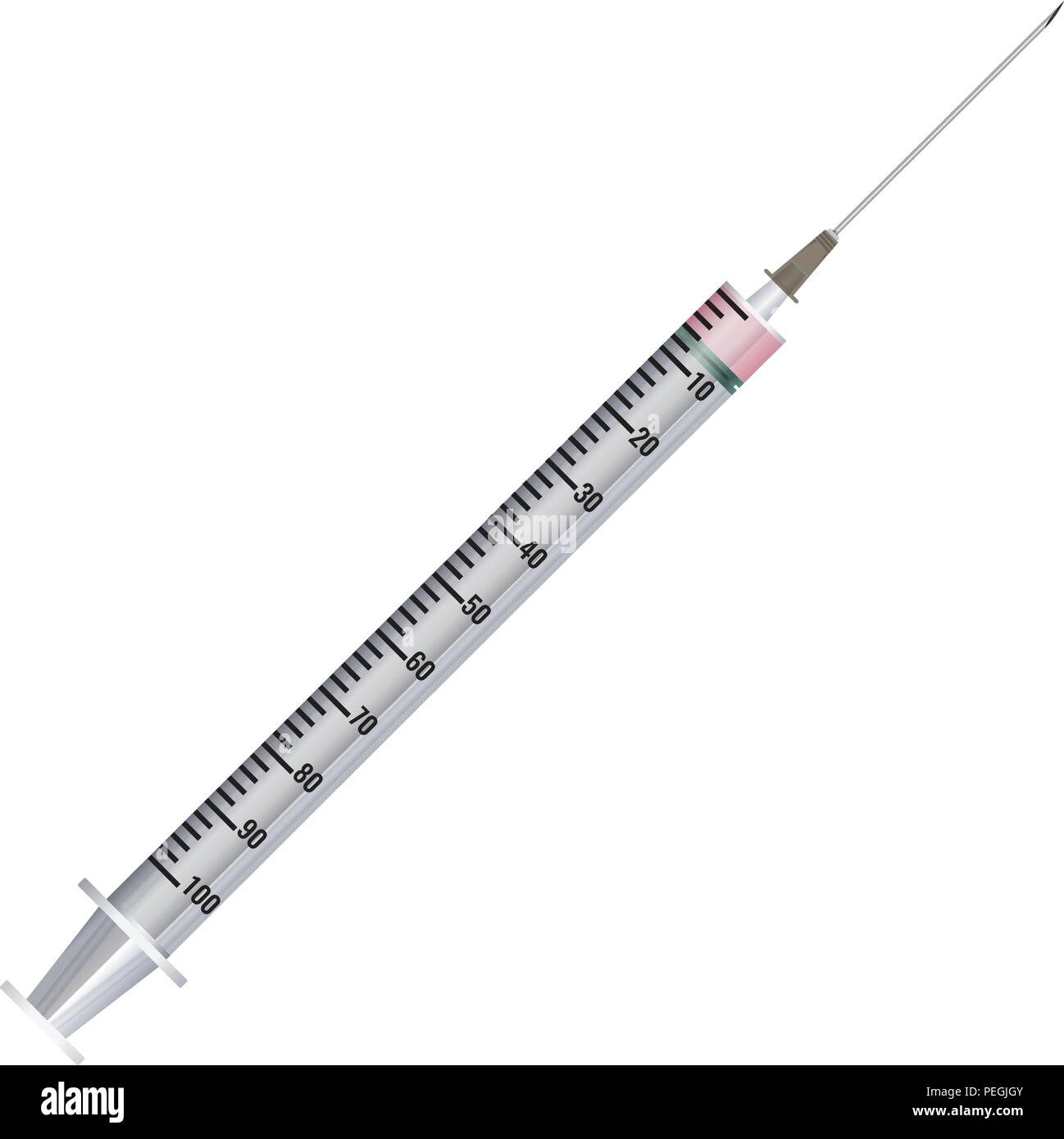 Syringe high detailed 3d vector. Mock up side view Stock Vector Image ...