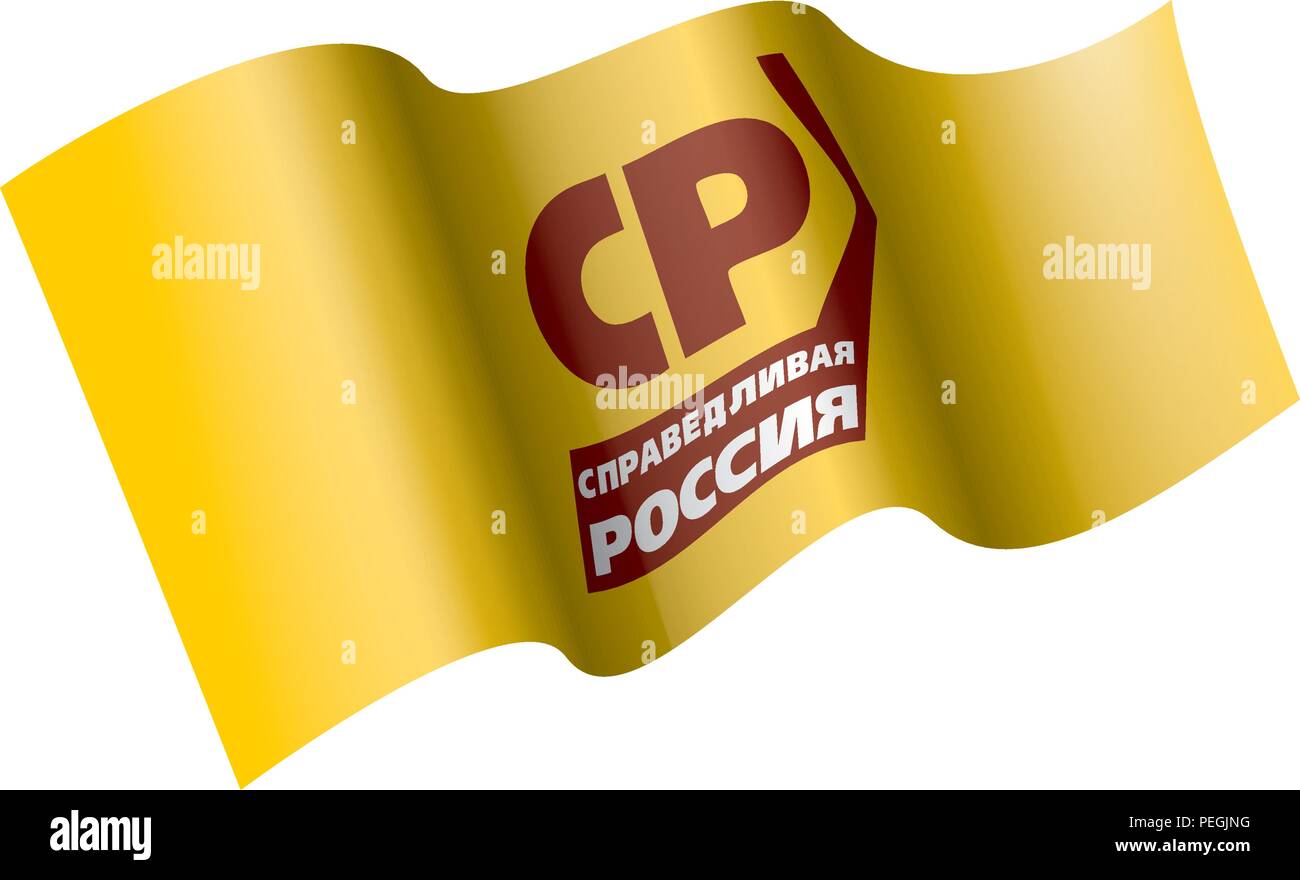 Flag of the Russian political party Fair Russia. Vector illustration on ...