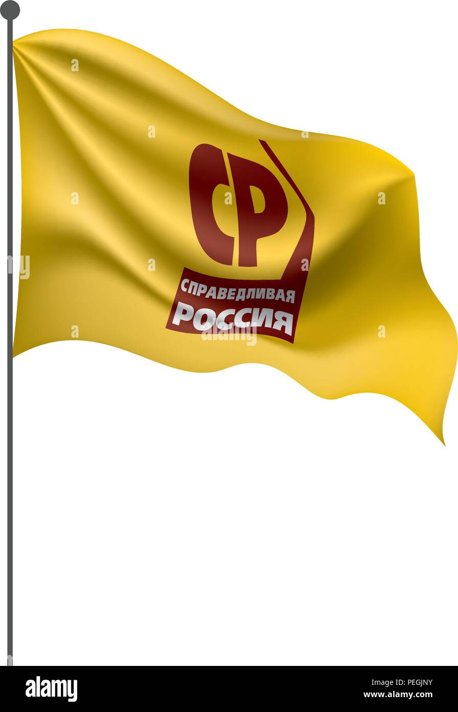 Flag of the Russian political party Fair Russia. Vector illustration on ...