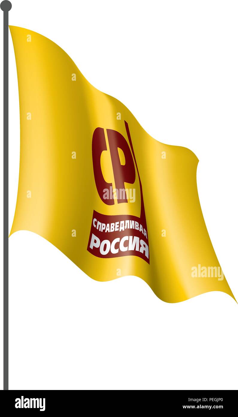 Flag of the Russian political party Fair Russia. Vector illustration on ...