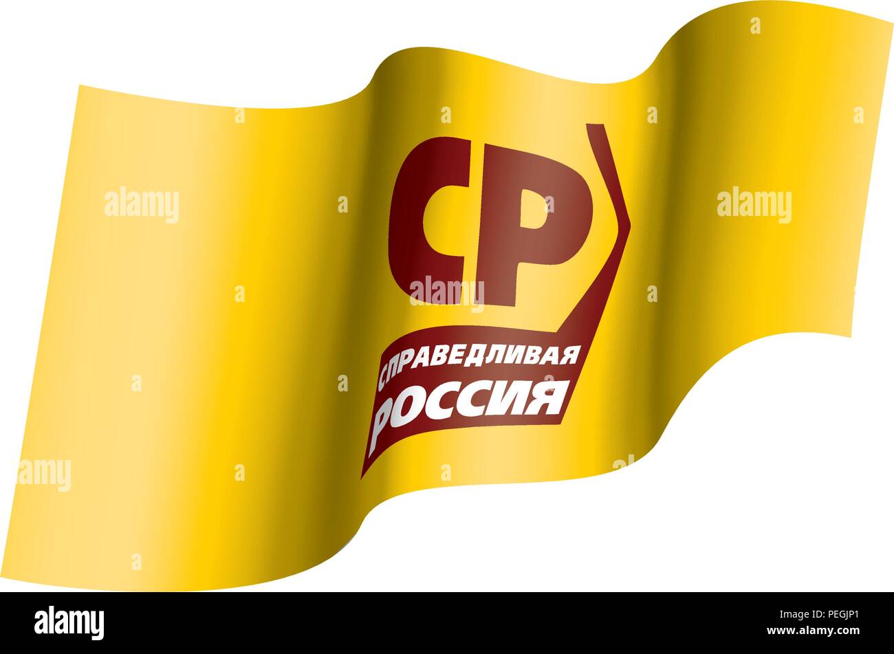 Flag of the Russian political party Fair Russia. Vector illustration on ...