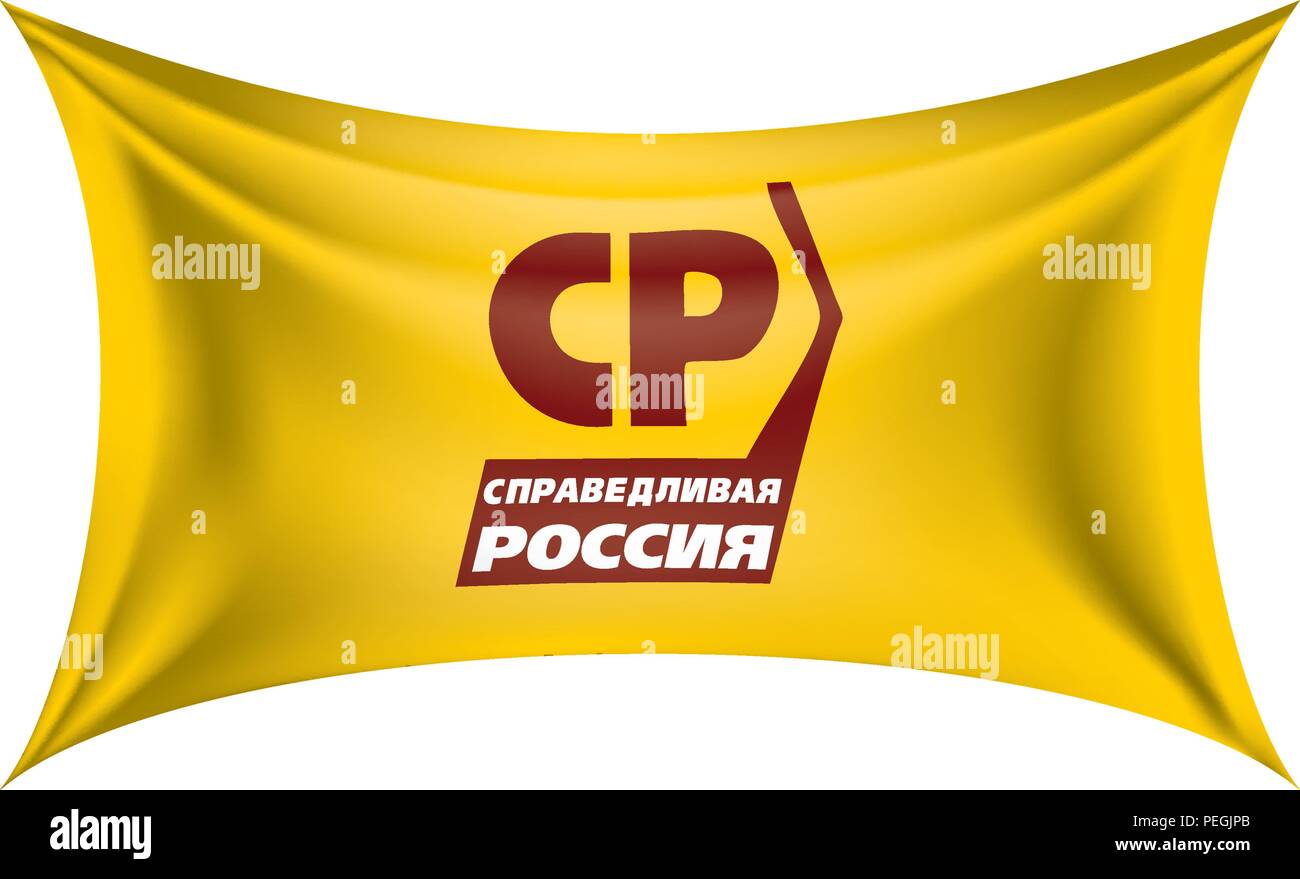 Flag of the Russian political party Fair Russia. Vector illustration on ...
