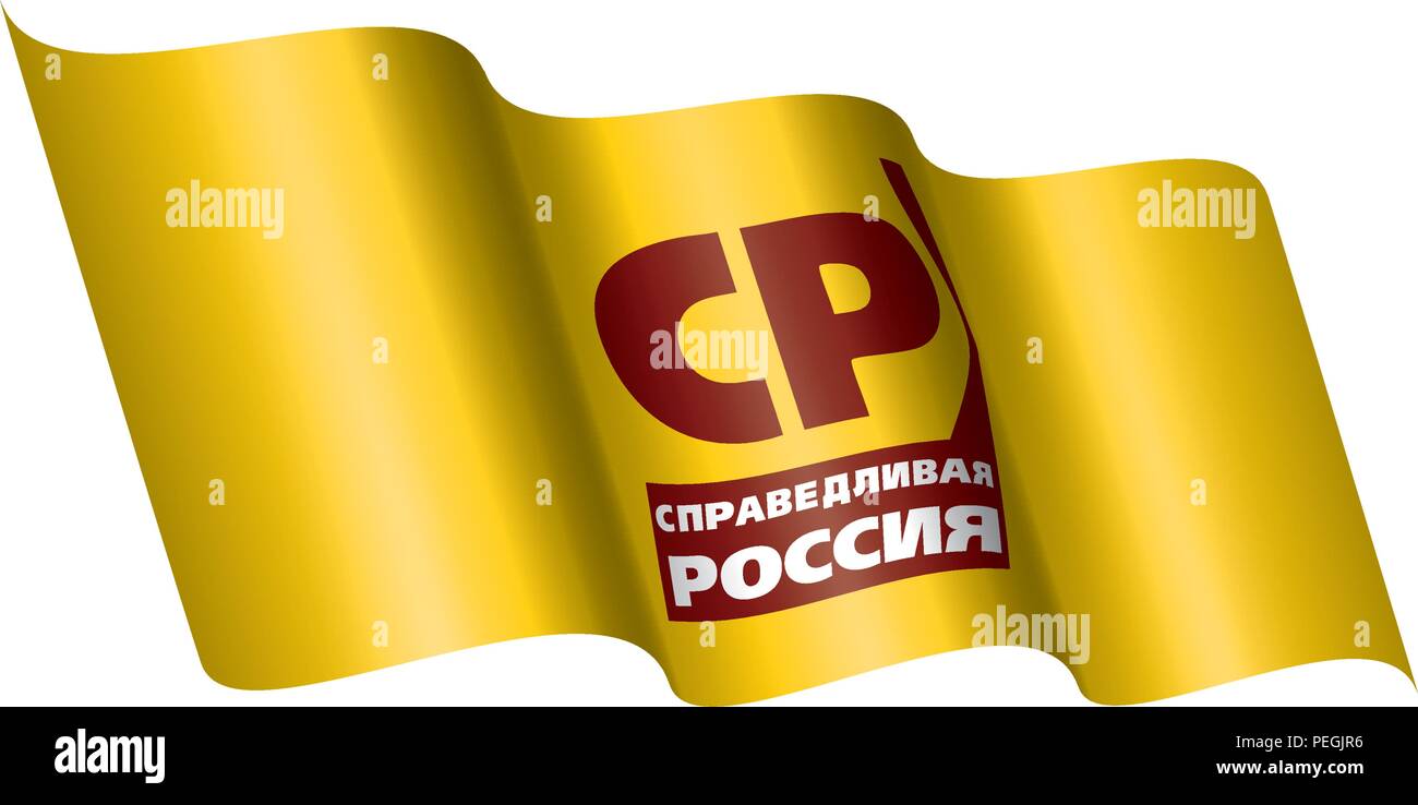 Flag of the Russian political party Fair Russia. Vector illustration on ...
