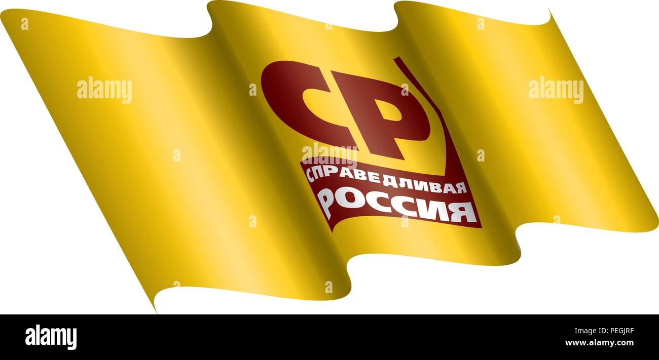 Flag of the Russian political party Fair Russia. Vector illustration on ...