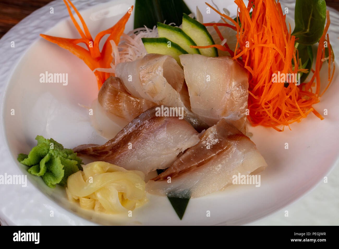 Sashimi with dorado served ginger Stock Photo - Alamy