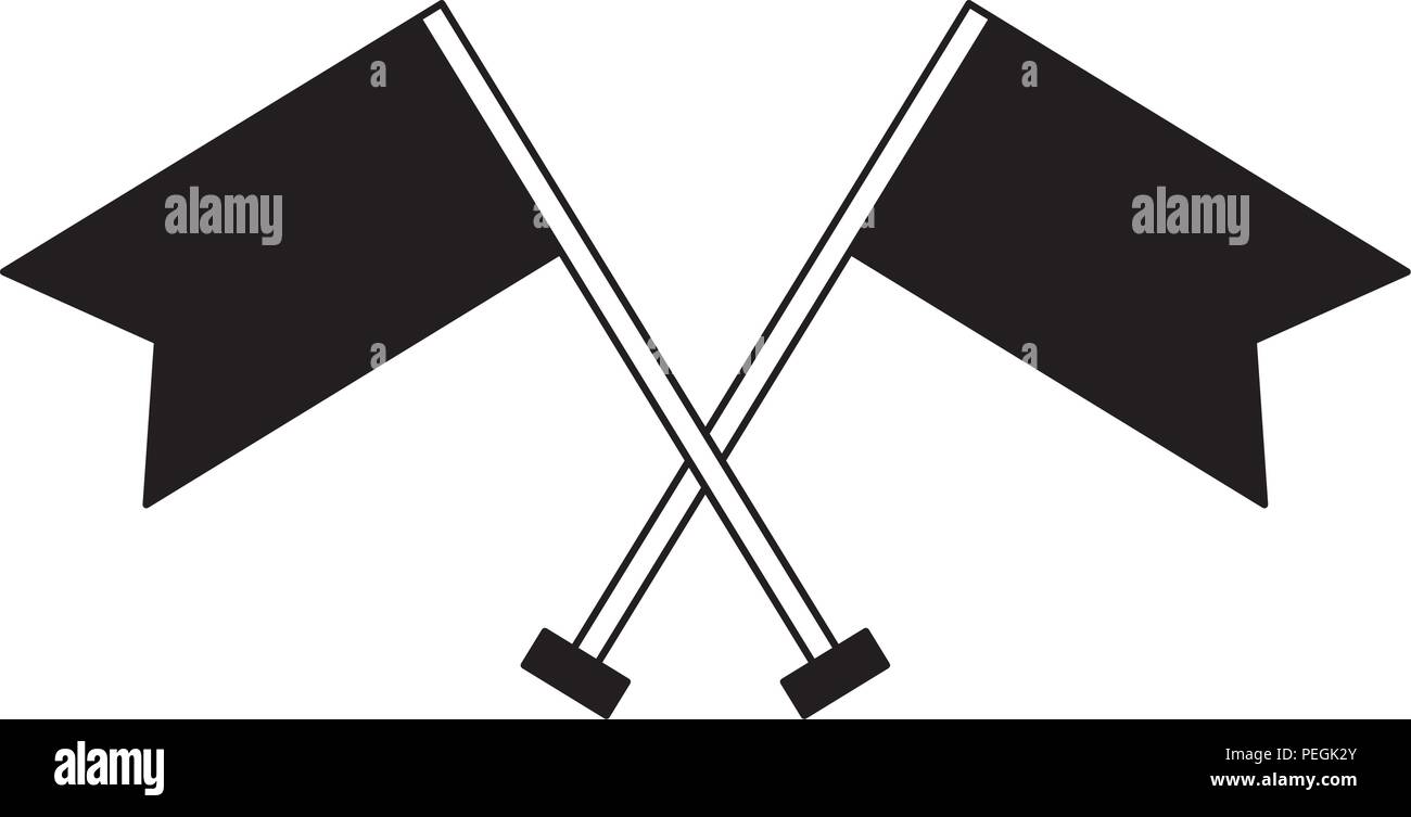 flags markers crossed isolated icon Stock Vector Image & Art - Alamy