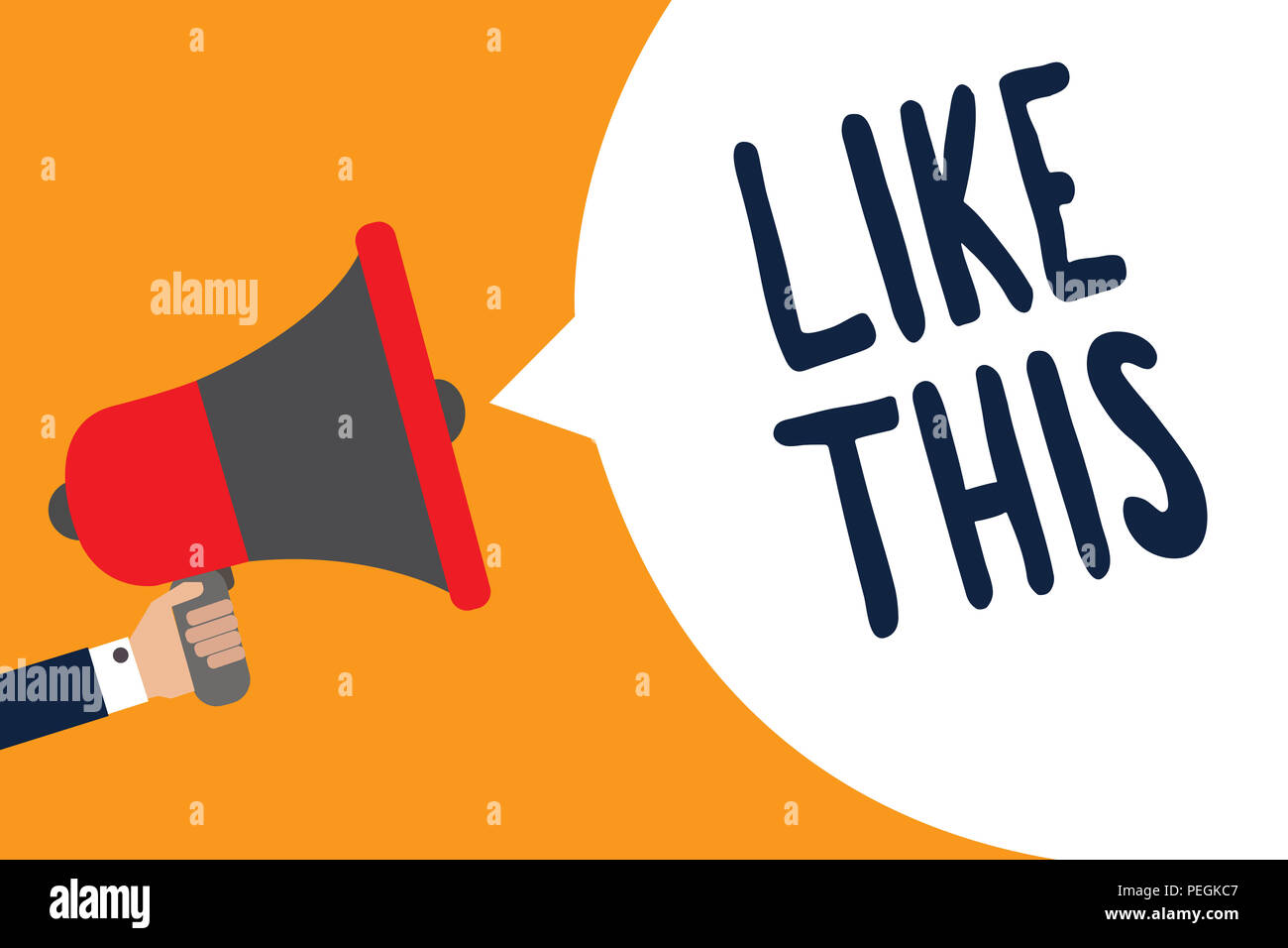 Writing note showing Like This. Business photo showcasing An action ...