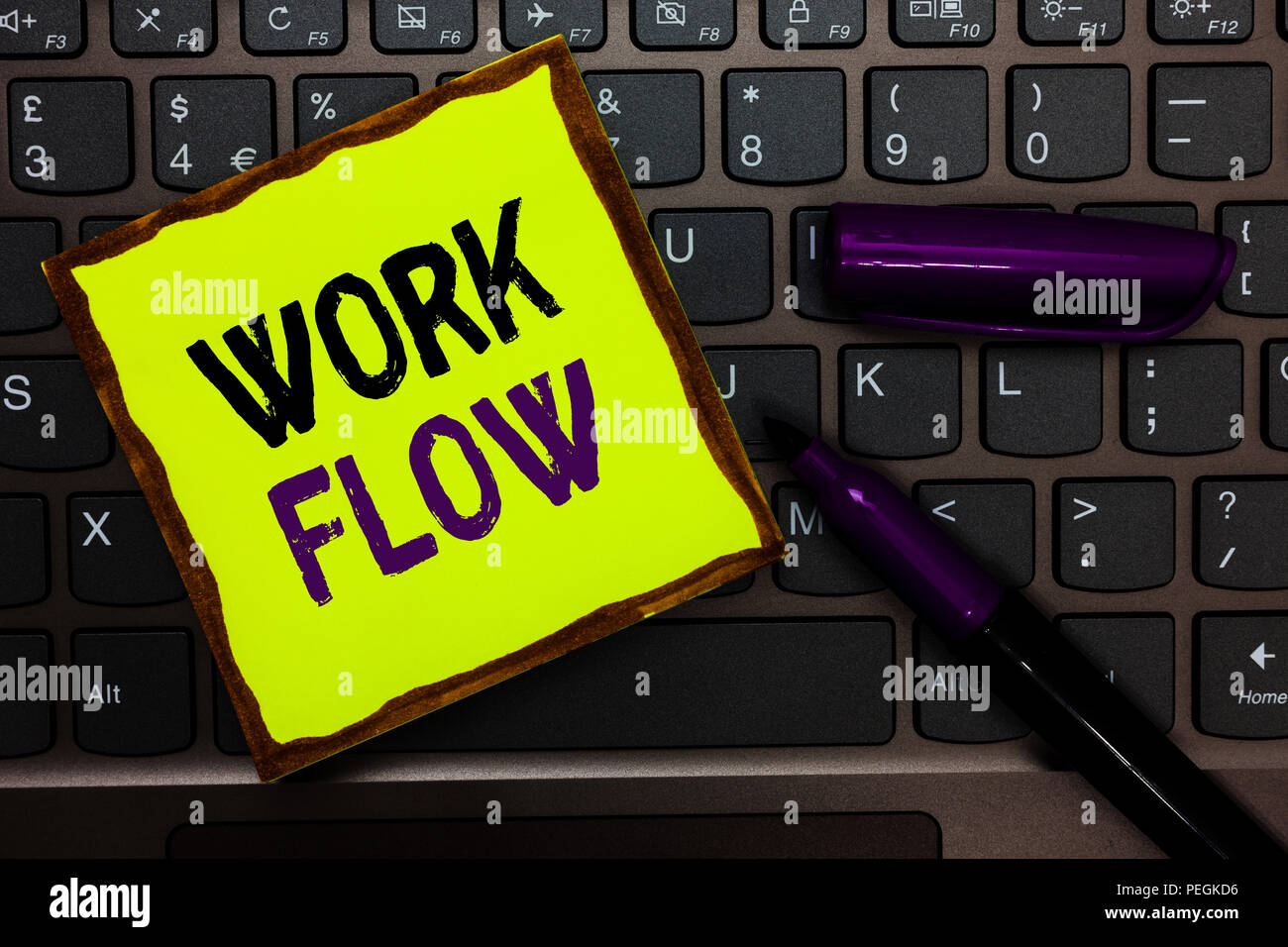 Handwriting Text Work Flow Concept Meaning Continuity Of A Certain