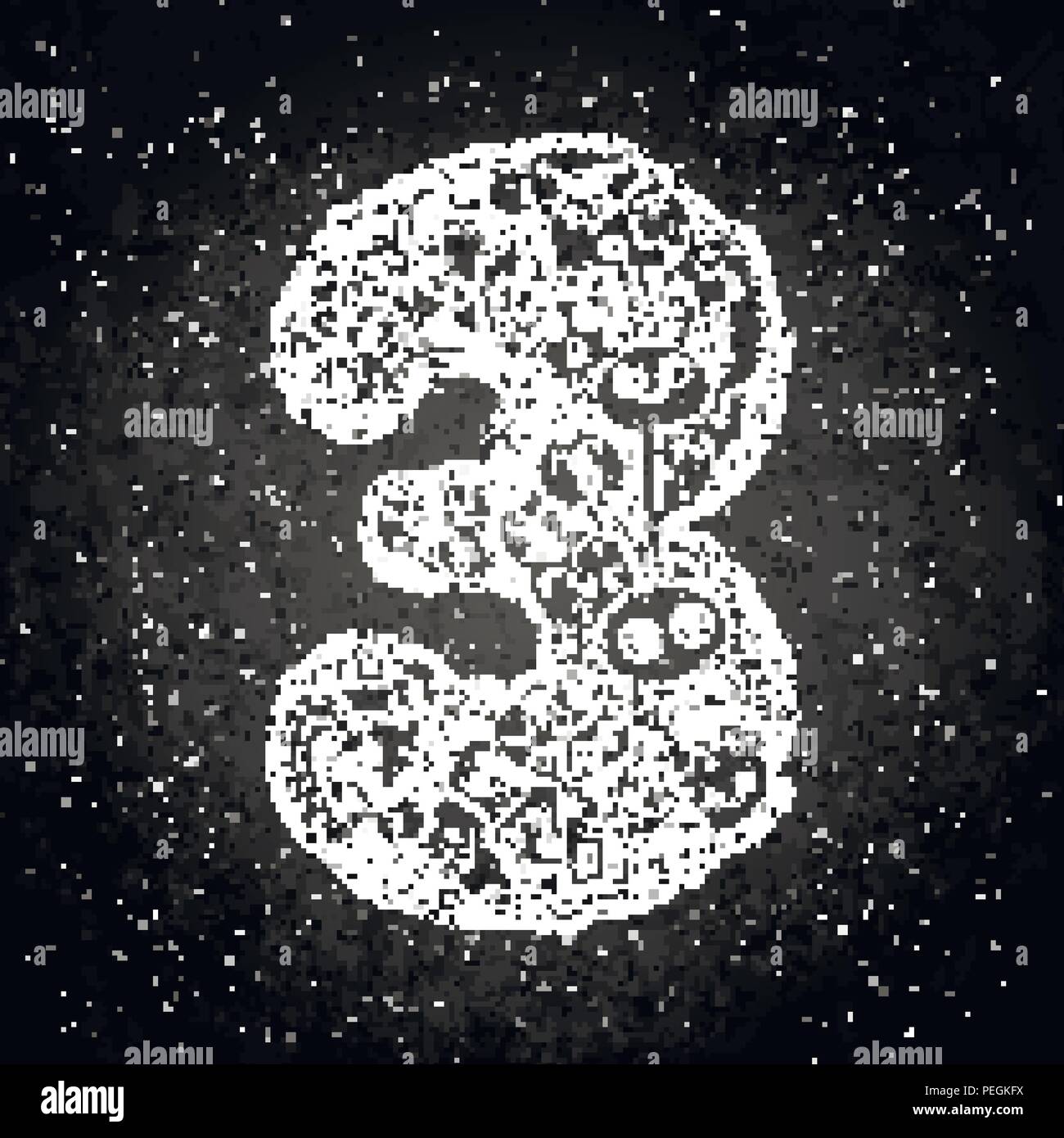 Number Three. Hand drawn doodled kids numbers. Cute monstred numbers ...