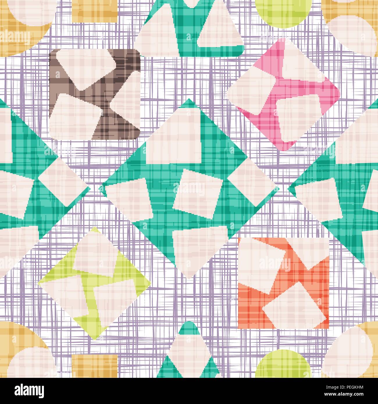 Retro design tissue with geometric shapes. Vector illustration. Rhombus ...