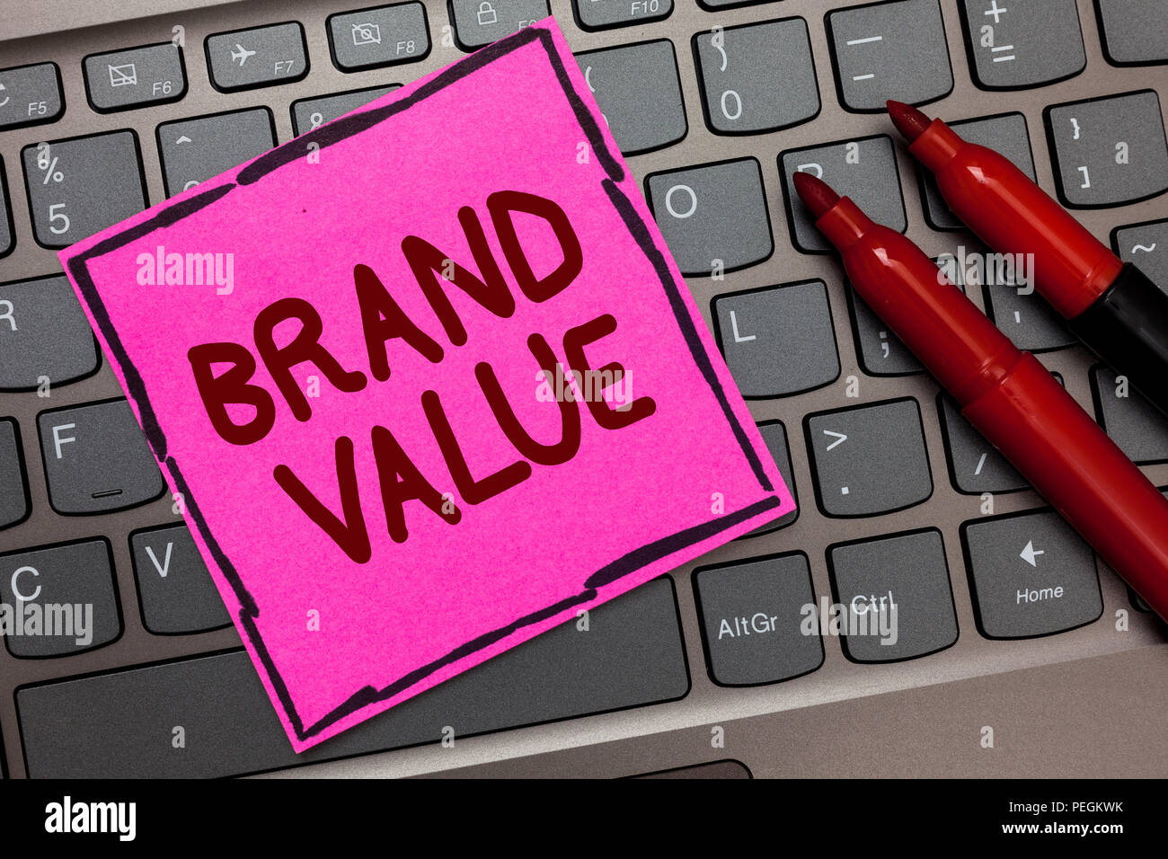 Text sign showing Brand Value. Conceptual photo company generates from ...