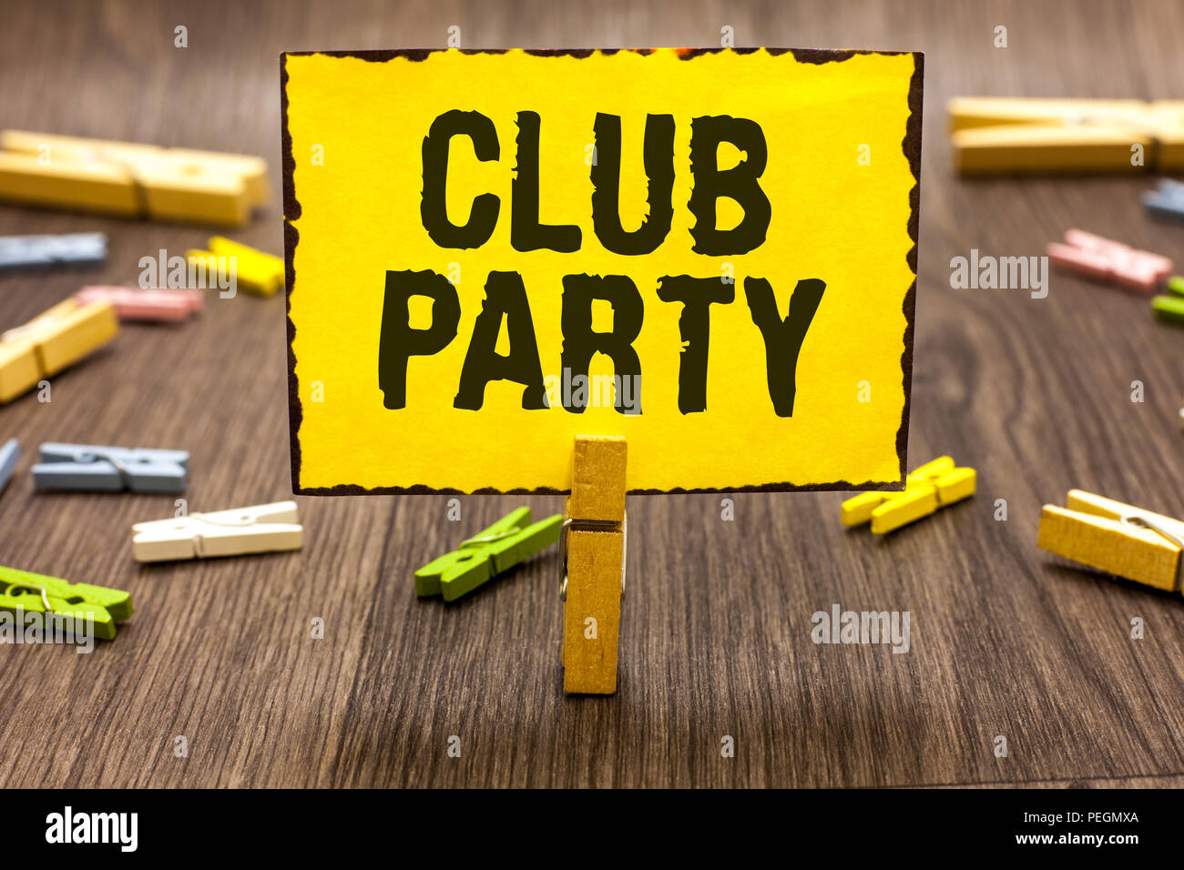 Text sign showing Club Party. Conceptual photo social gathering in a ...