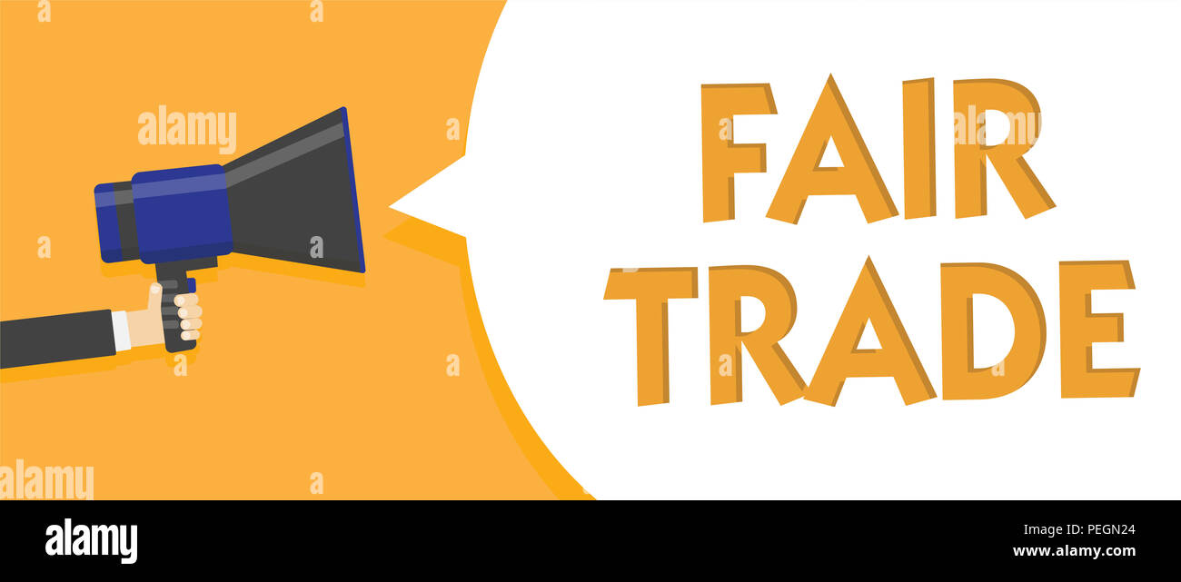 Text sign showing Fair Trade. Conceptual photo Small increase by a ...