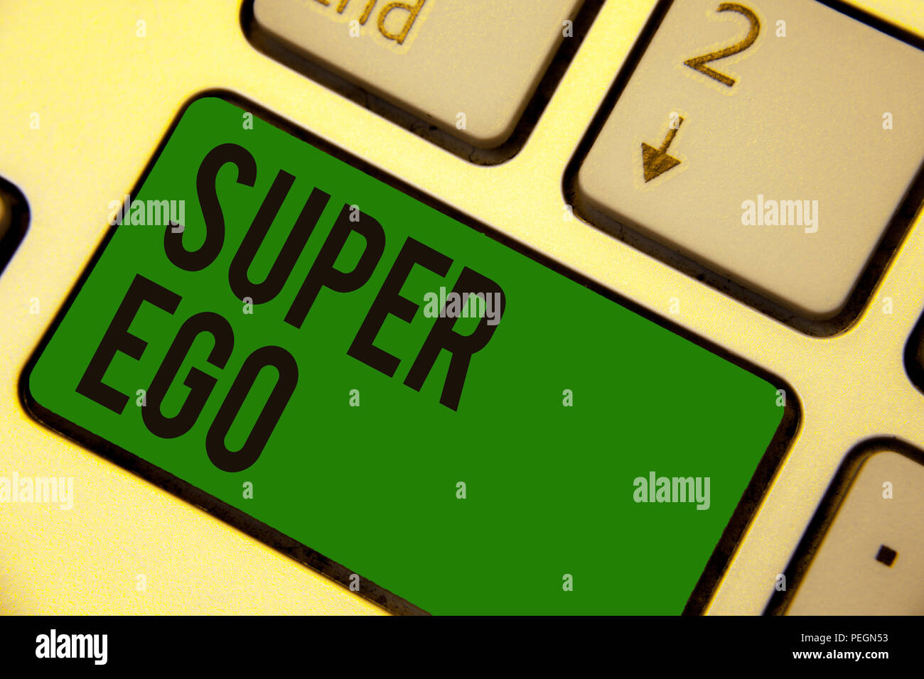 Writing note showing Super Ego. Business photo showcasing The I or self ...