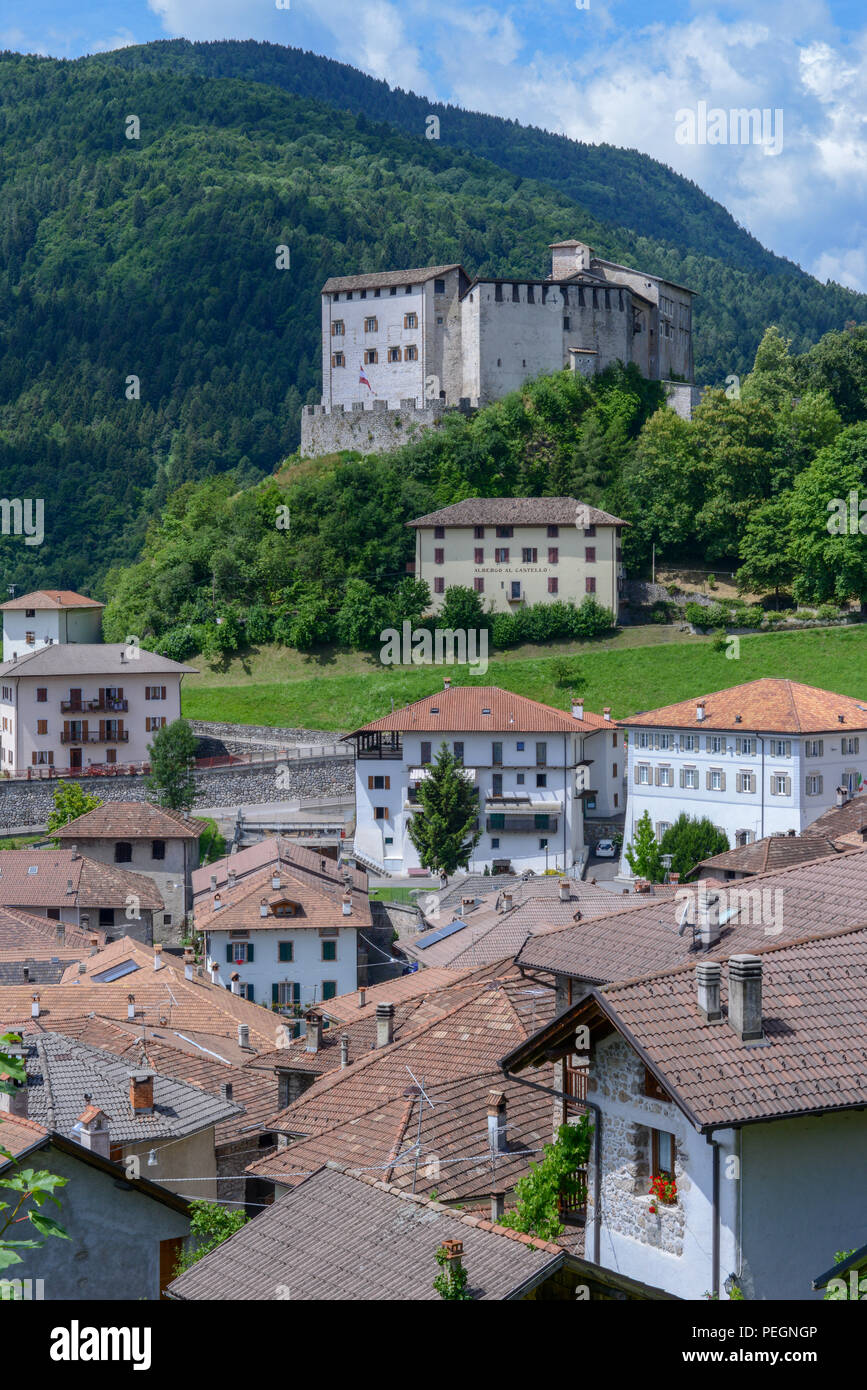 The village and castle of Stenico on Trentino in Italy Stock Photo - Alamy