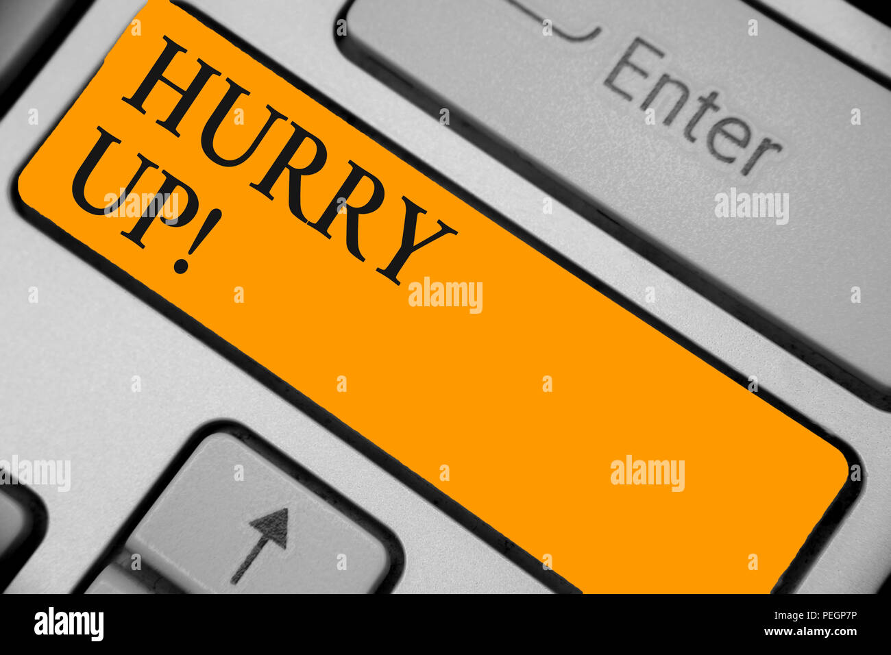 Word writing text Hurry Up. Business concept for To move,proceed,or act ...