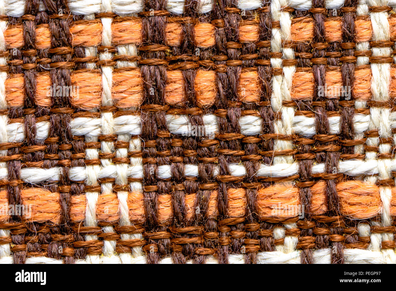 Brown textile texture, woven checkered fabric pattern in vintage style ...