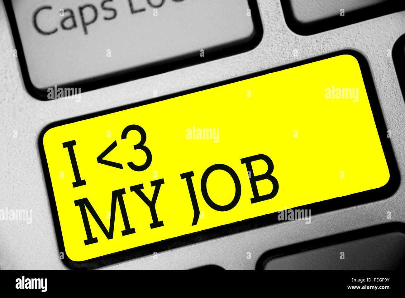 Text sign showing I love My Job. Conceptual photo telling someone that ...