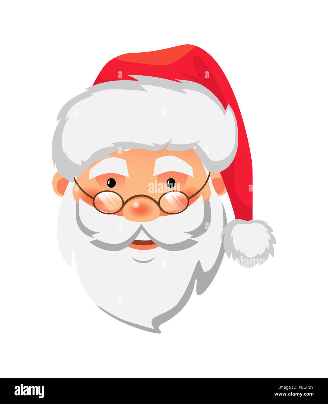 Santa Claus icon. Face of Santa Claus in red hat illustration Stock ...