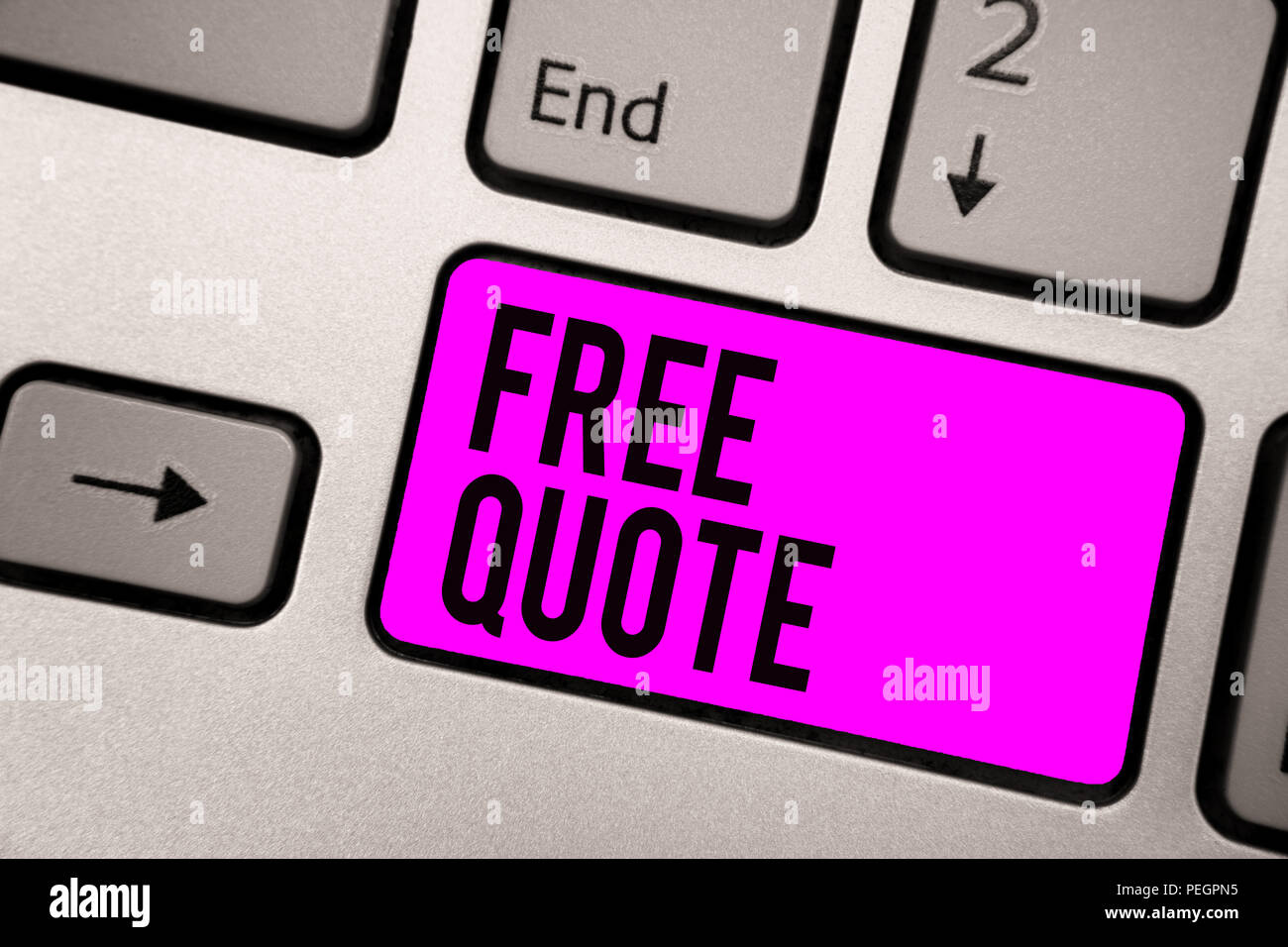 Text sign showing Free Quote. Conceptual photo A brief phrase that is ...