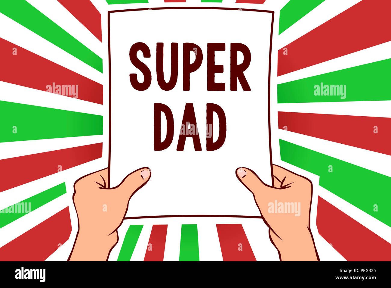 Writing note showing Super Dad. Business photo showcasing Children idol ...