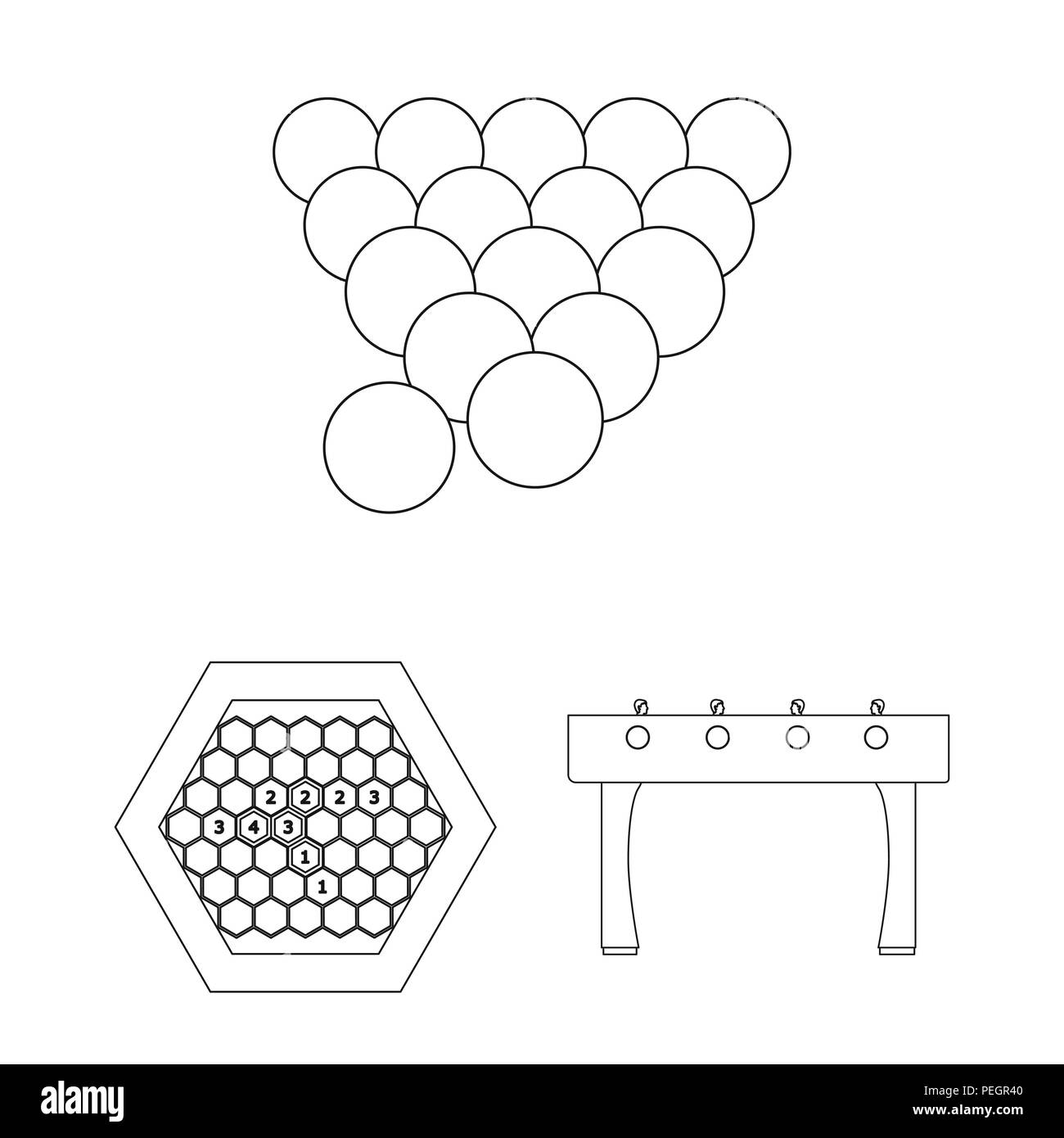 Board game outline icons in set collection for design. Game and ...