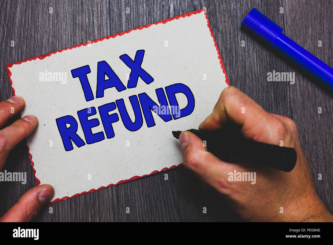 Writing note showing Tax Refund. Business photo showcasing applied when ...