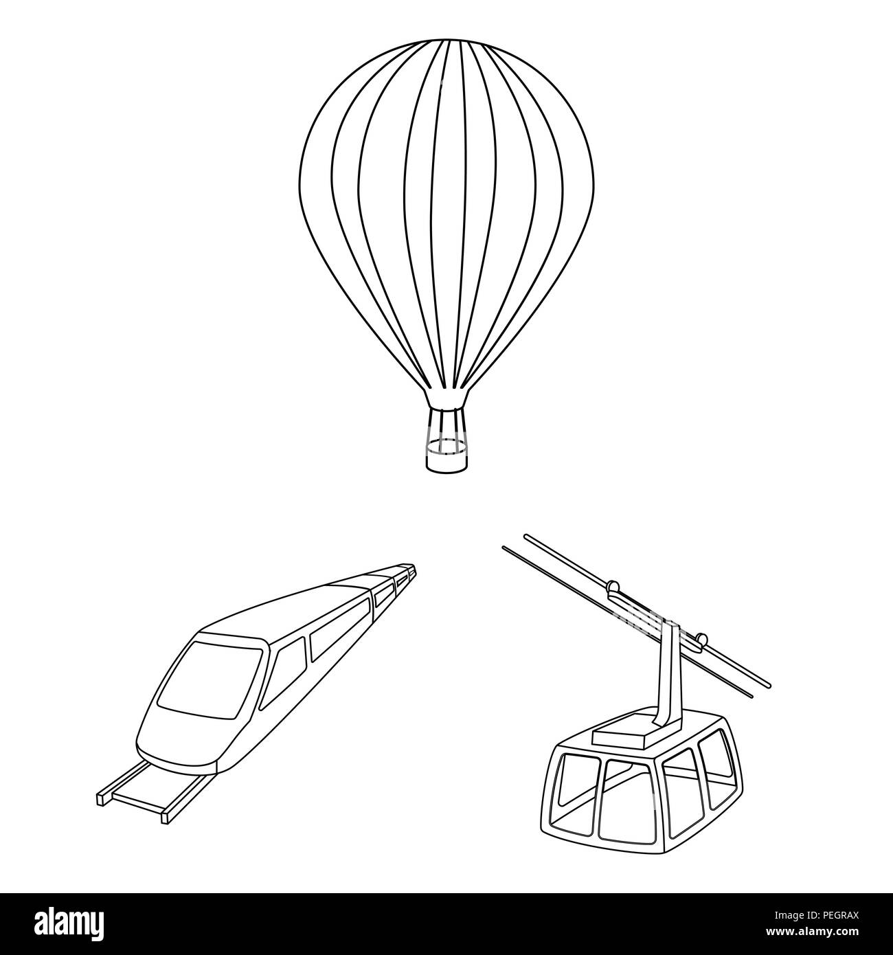 Different types of transport outline icons in set collection for design ...