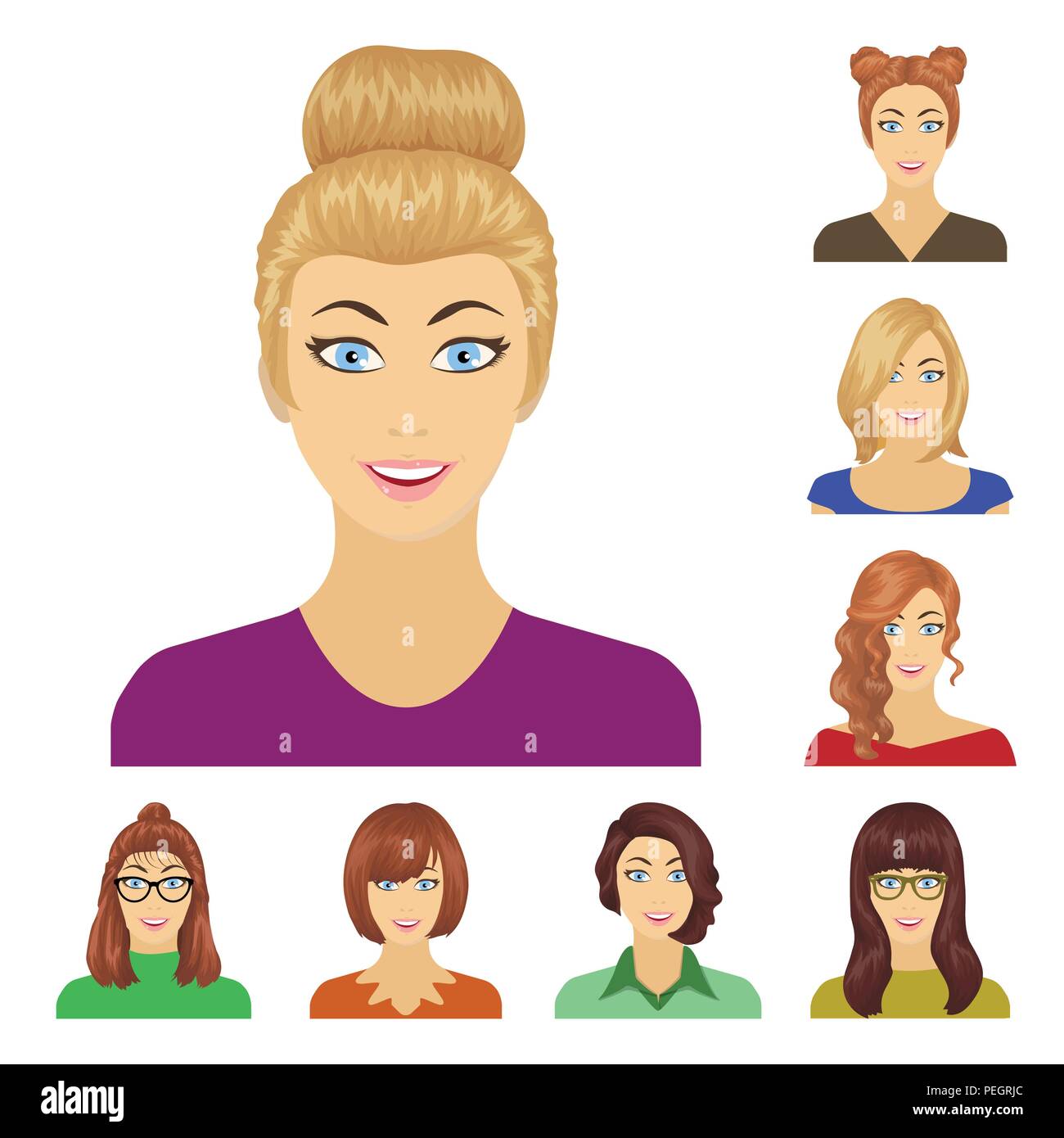 Avatar and face cartoon icons in set collection for design. A person ...