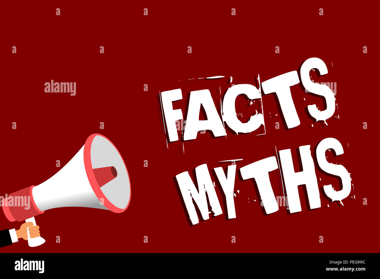 Handwriting text Facts Myths. Concept meaning work based on imagination ...
