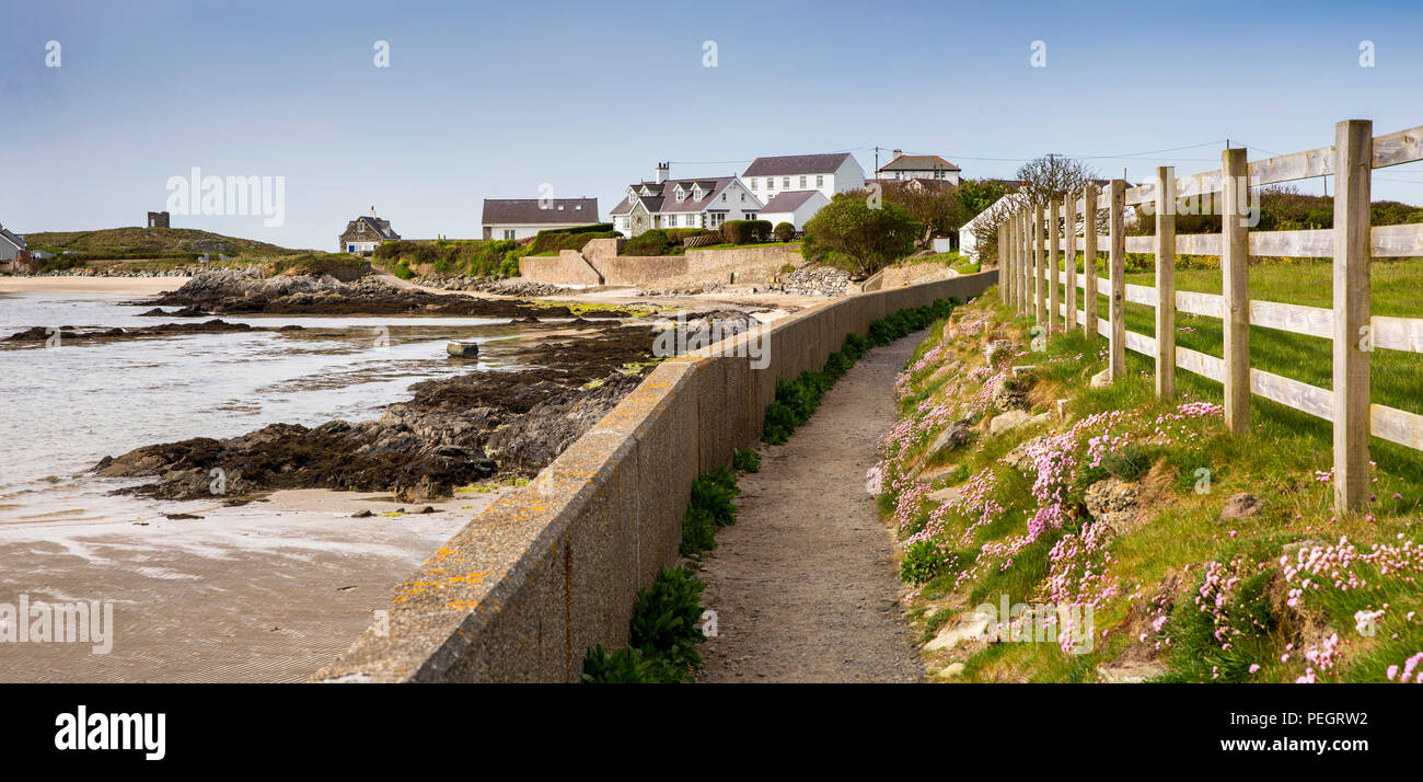 UK, Wales, Anglesey, Rhoscolyn, seafront path, panoramic Stock Photo ...