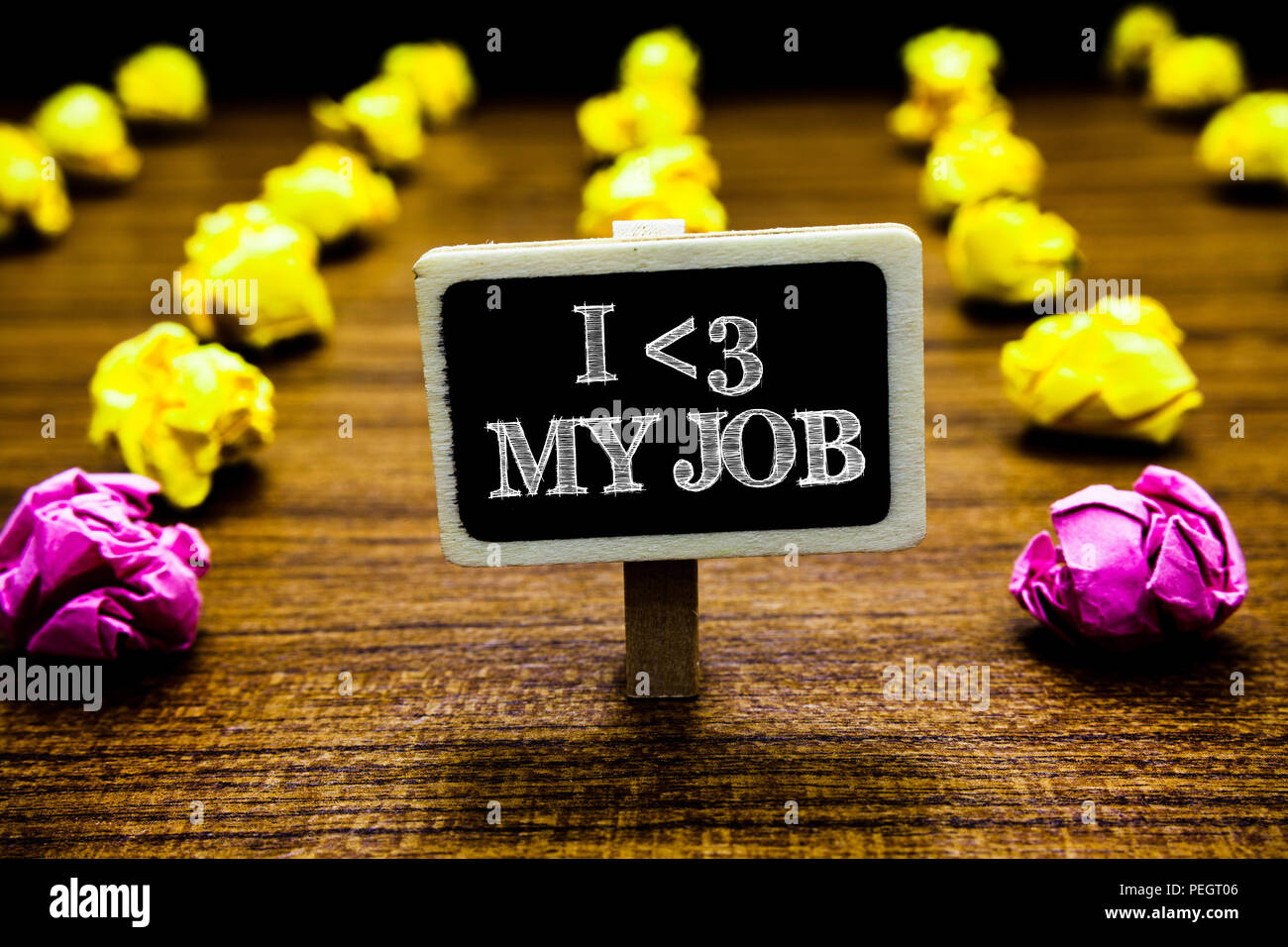 Text sign showing I love My Job. Conceptual photo telling someone that ...