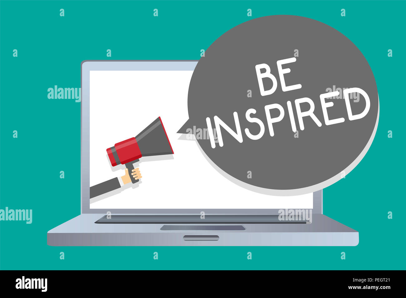 Conceptual hand writing showing Be Inspired. Business photo showcasing ...