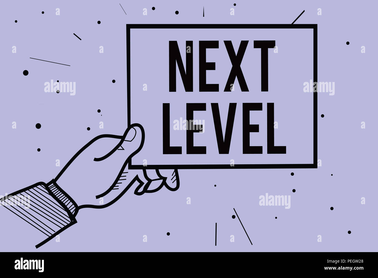 Handwriting Text Writing Next Level Concept Meaning Having More Than One Floor And Referring To