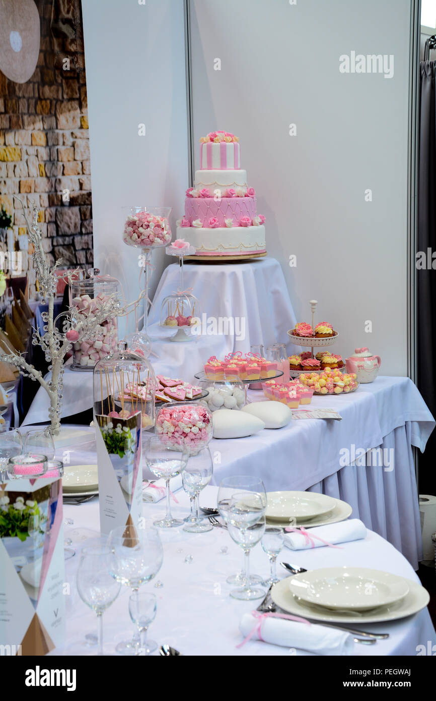 Exhibition exposition of the banquet table at the wedding auction Stock ...