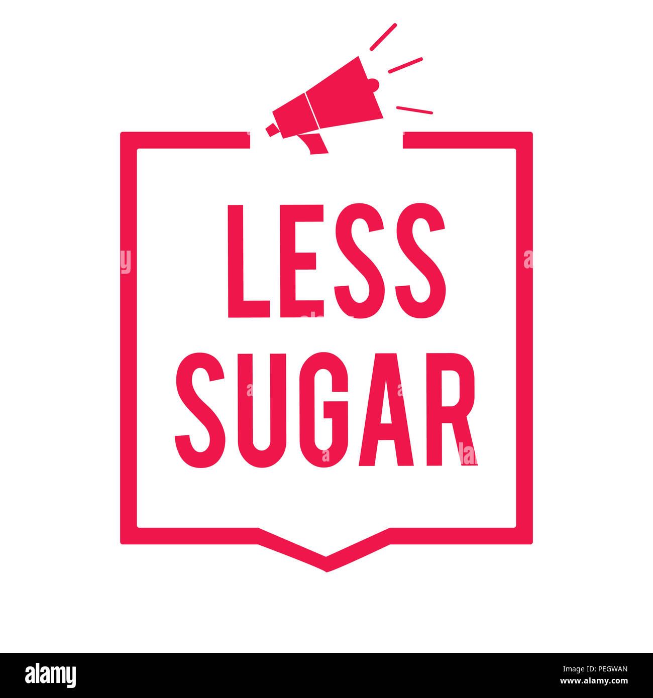 Word writing text Less Sugar. Business concept for Lower volume of ...